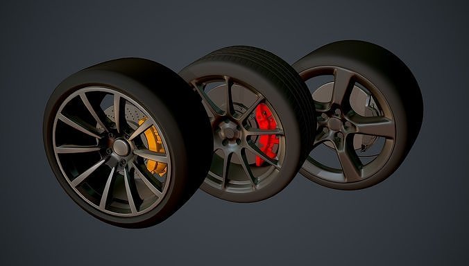 Car wheel pack free 3D model | CGTrader