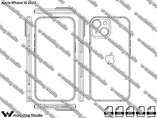 Apple iPhone 15 2023 blueprint Texture | CGTrader