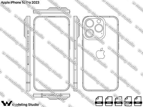 Apple Iphone 15 Pro 2023 blueprint Texture | CGTrader