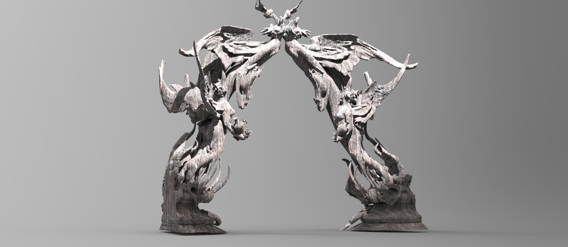 Wayne Manor arch statue 3D model | CGTrader