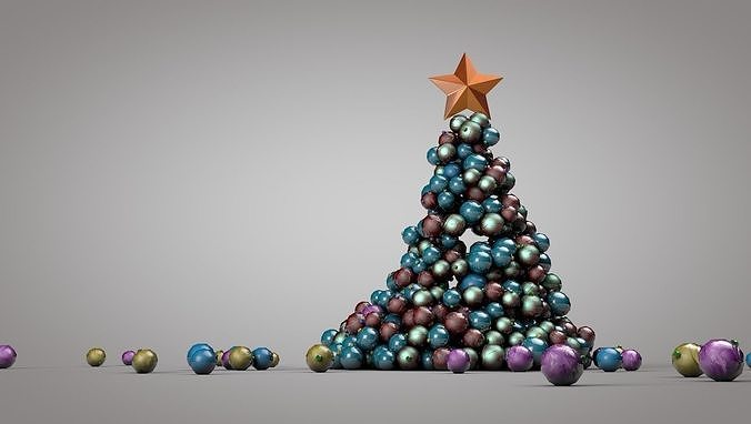 Animated 3D Christmas tree of spheres 3D model | CGTrader
