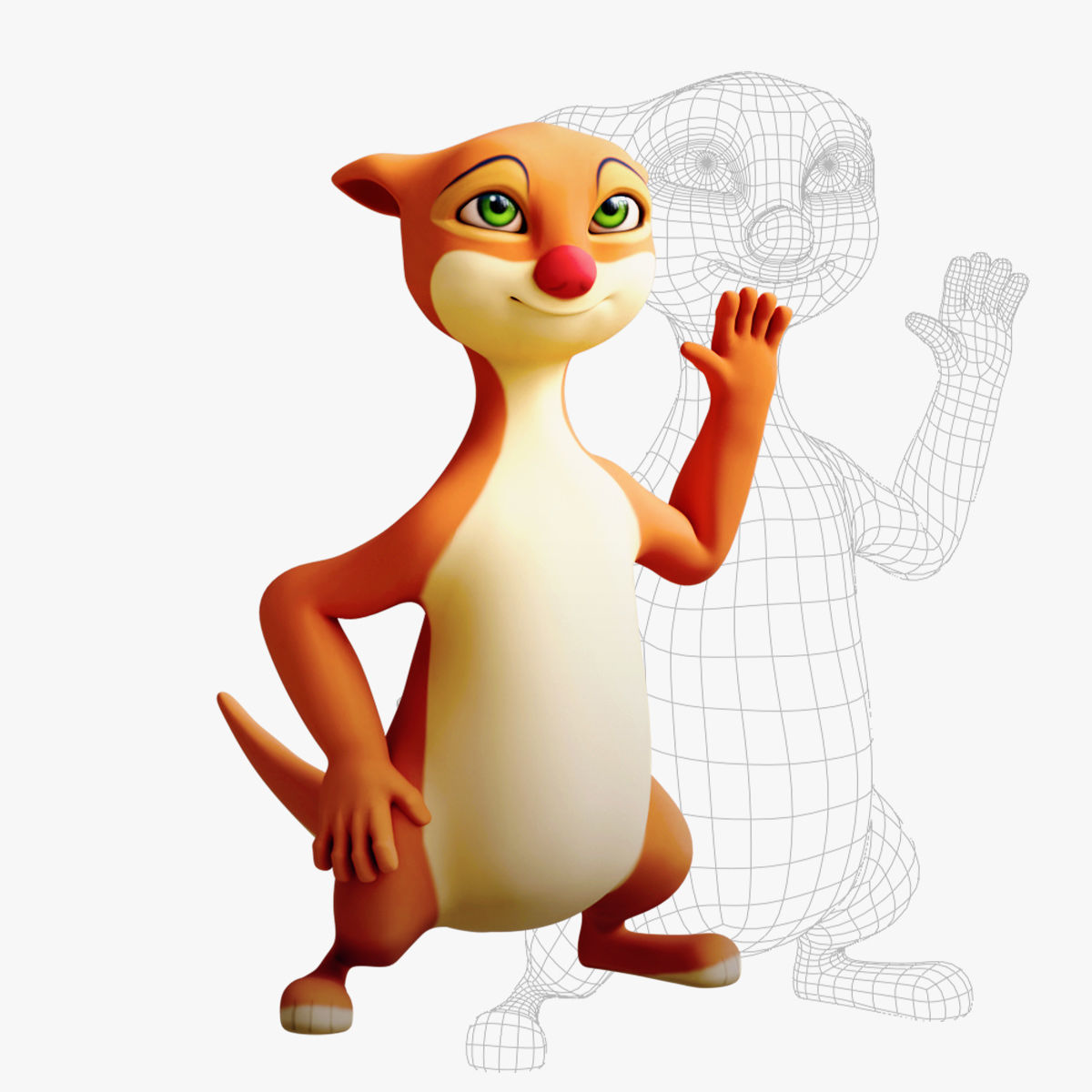 3D model Cartoon Ferret Biped Rigged VR / AR / low-poly | CGTrader