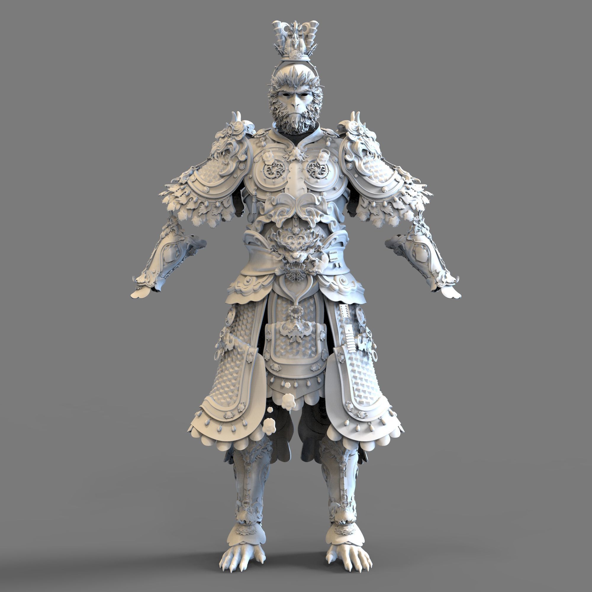 Black Myth Wukong Monkey King Set Wearable Full Body Armor 3D model 3D ...