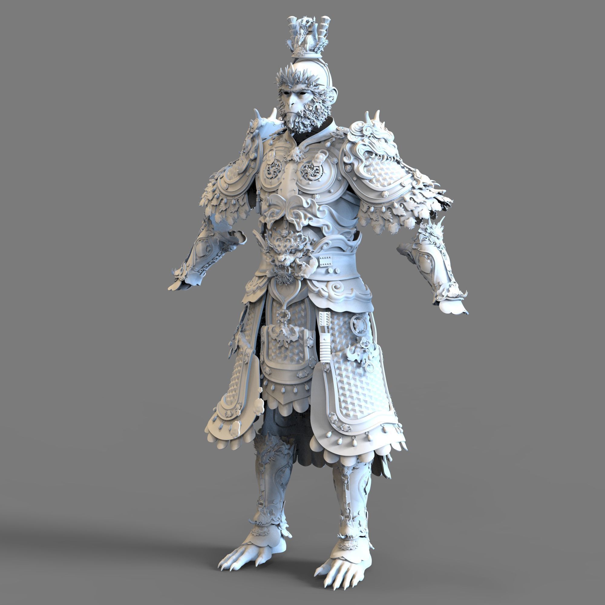 Black Myth Wukong Monkey King Set Wearable Full Body Armor 3D model 3D ...