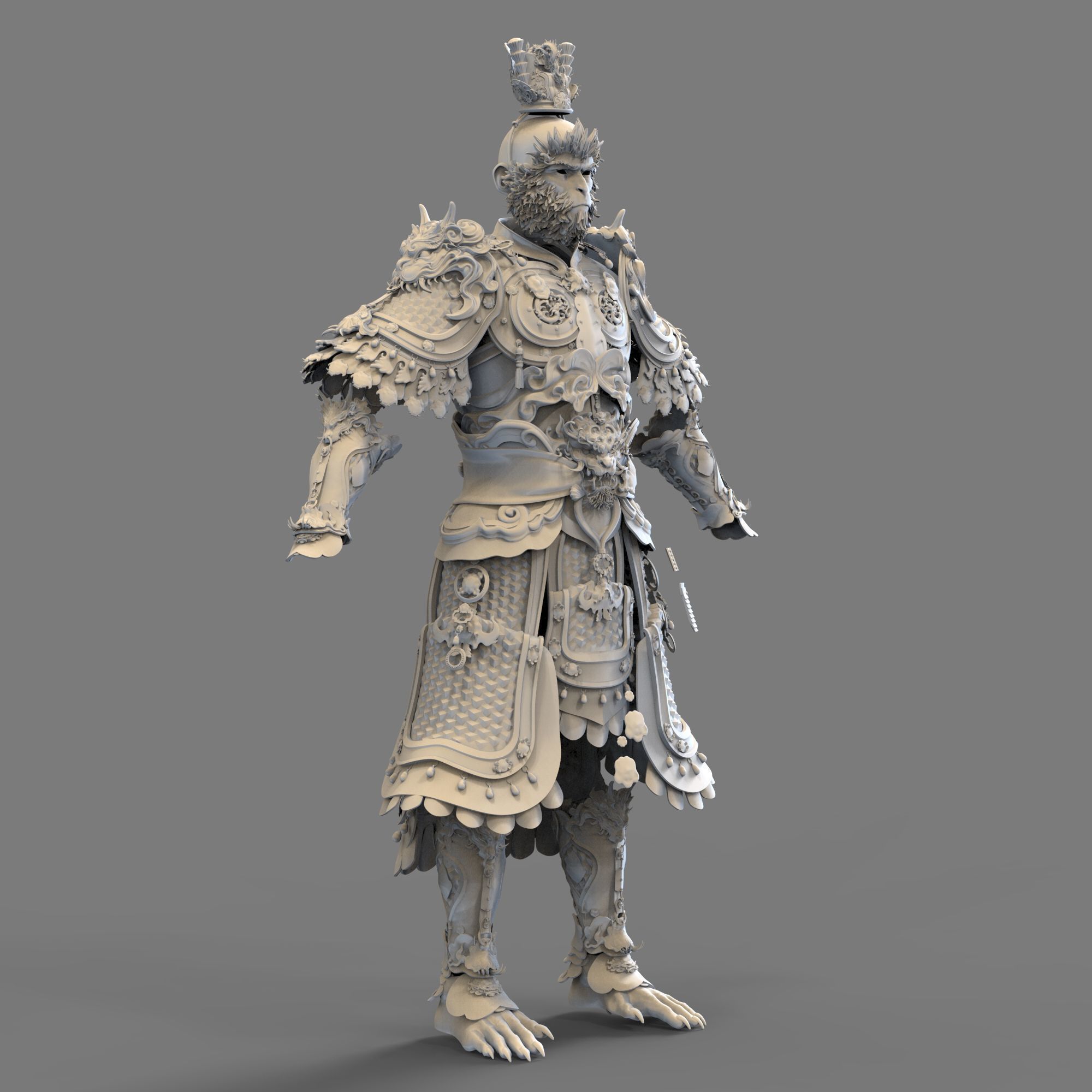 Black Myth Wukong Monkey King Set Wearable Full Body Armor 3D model 3D ...