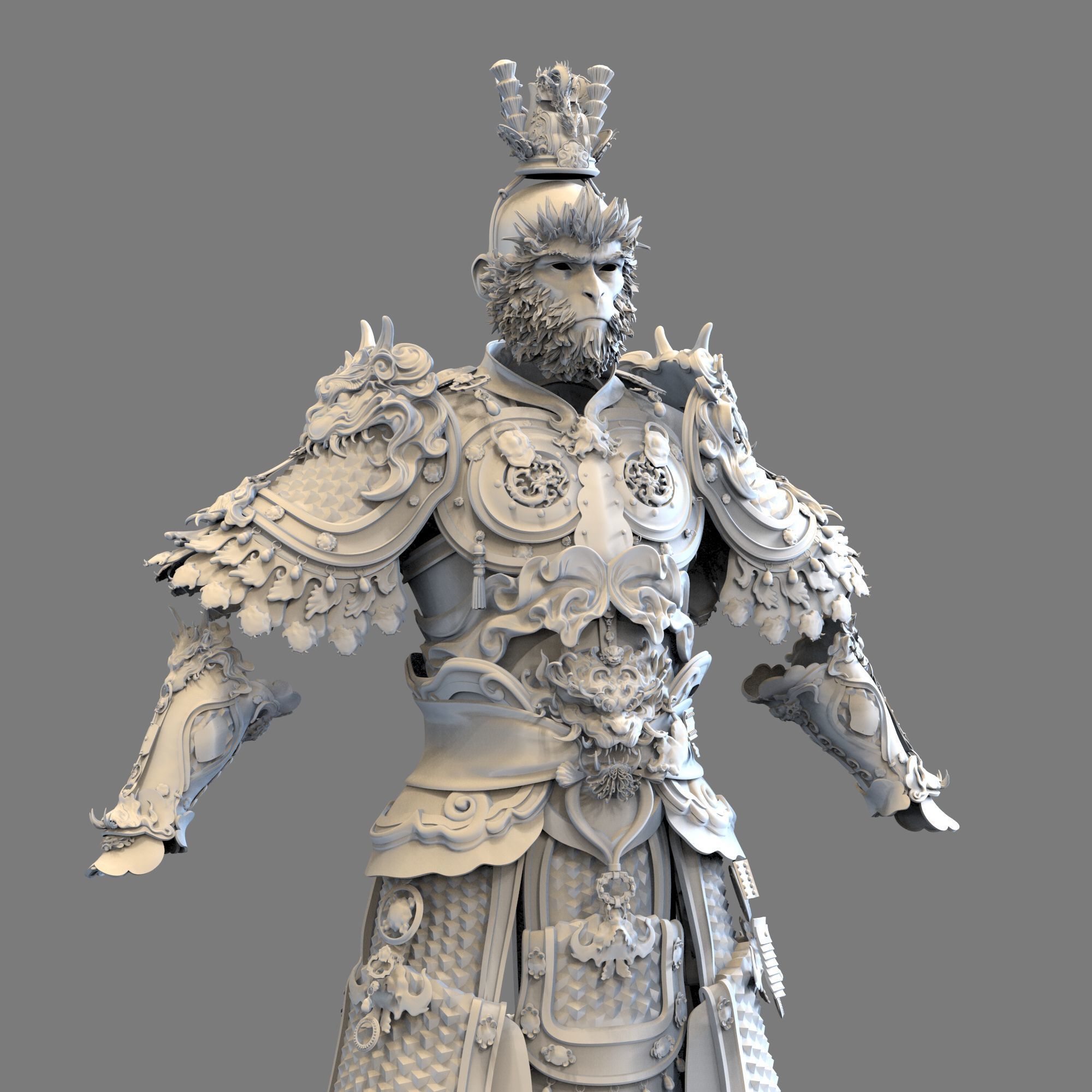 Black Myth Wukong Monkey King Set Wearable Full Body Armor 3D model 3D ...