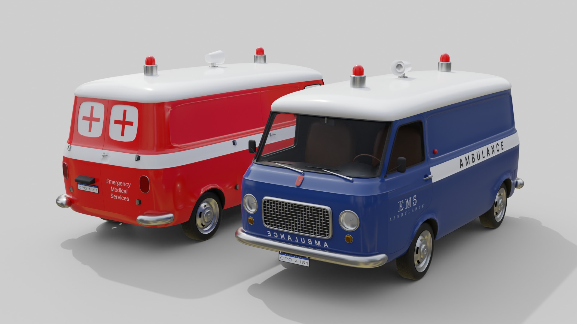3D Model Collection Realistic Vintage Vans High-Detail Game-Ready ...