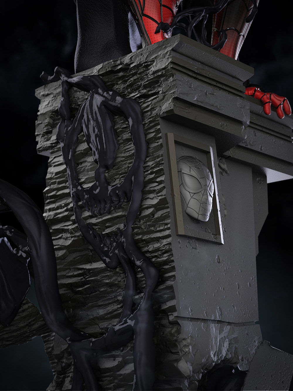 Symbiote Spiderman 3D model 3D printable | CGTrader