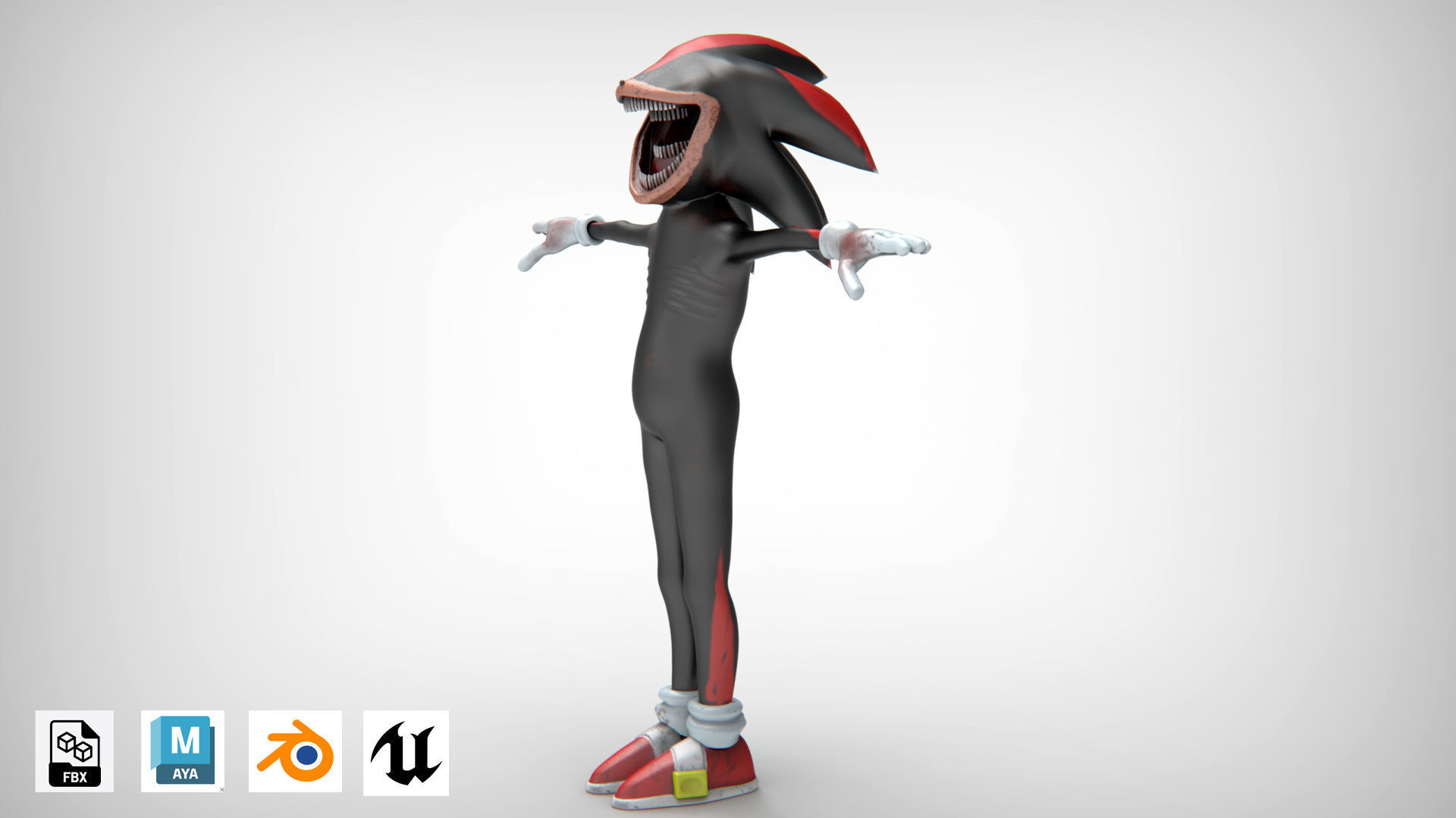 SHIN Sonic Zombie Dark Theme 3D Model Dark-themed 3D model | CGTrader