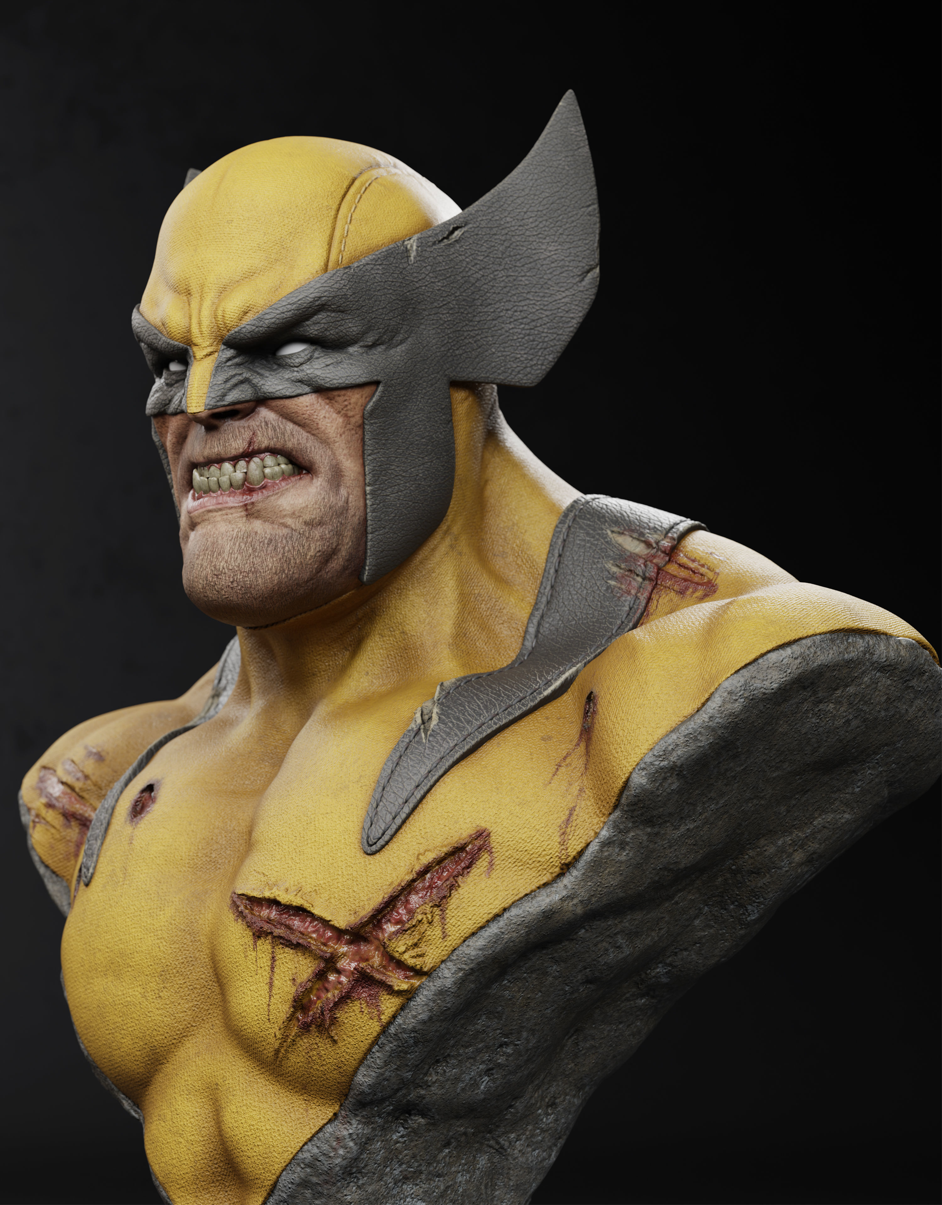 Wolverine Bust 3D model 3D printable | CGTrader
