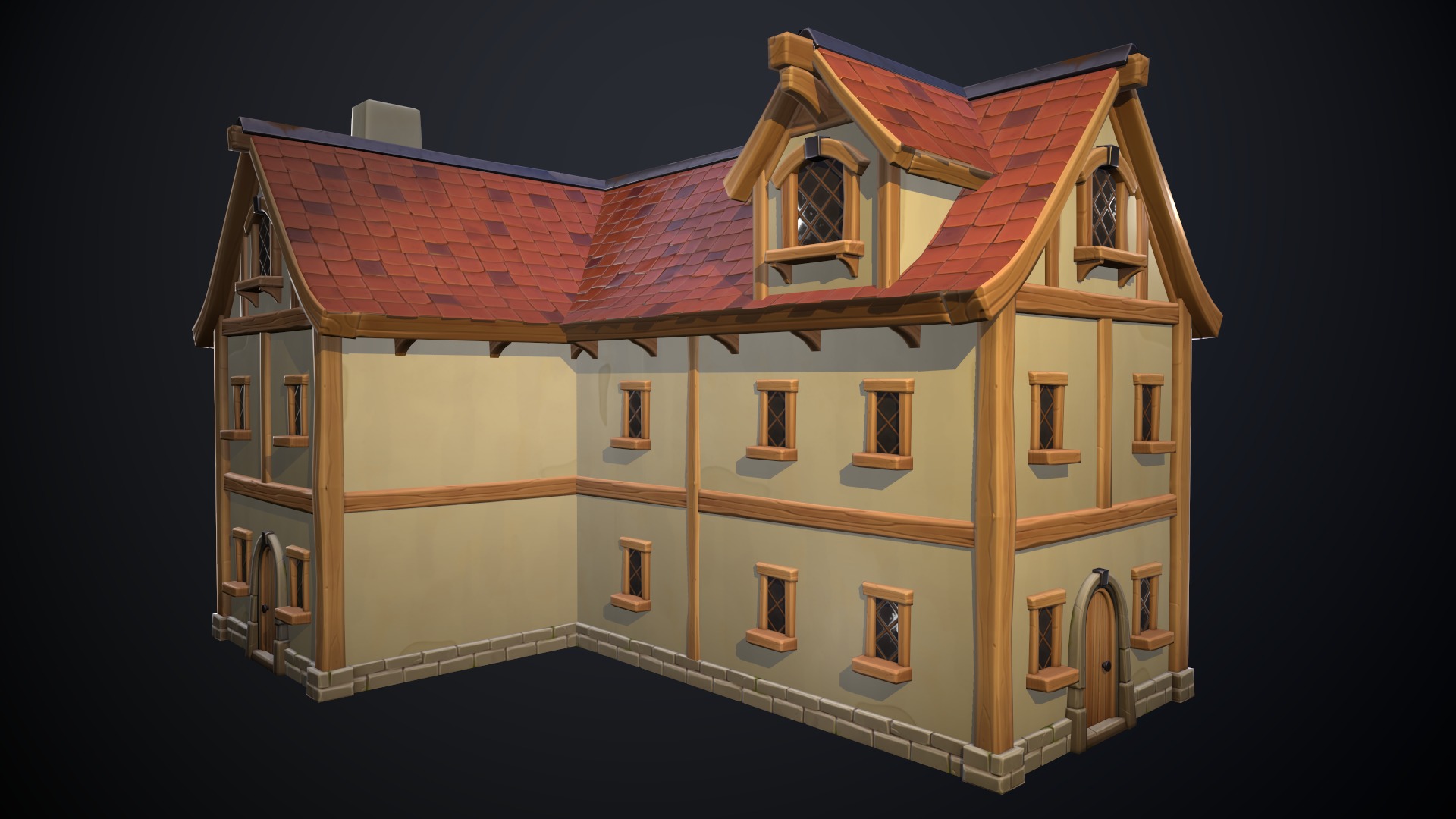 3D model Stylized medieval houses VR / AR / low-poly | CGTrader
