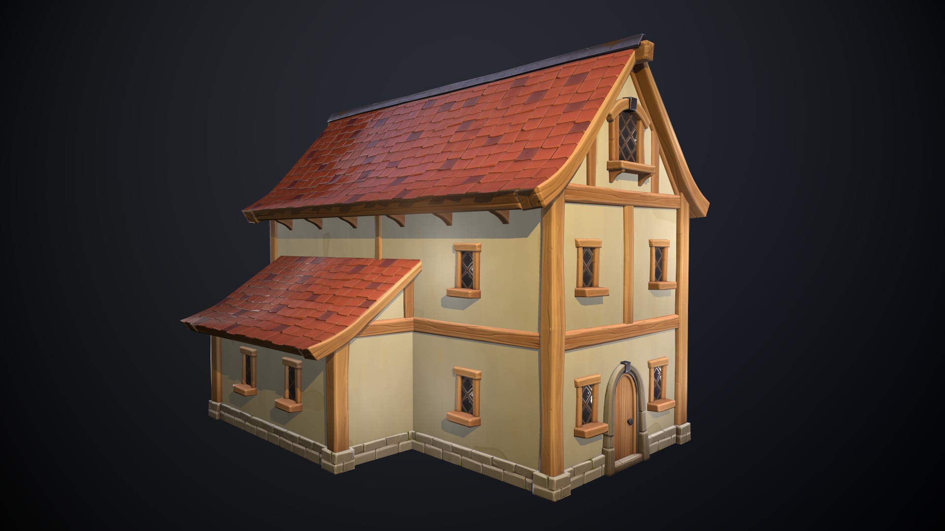 3D model Stylized medieval houses VR / AR / low-poly | CGTrader