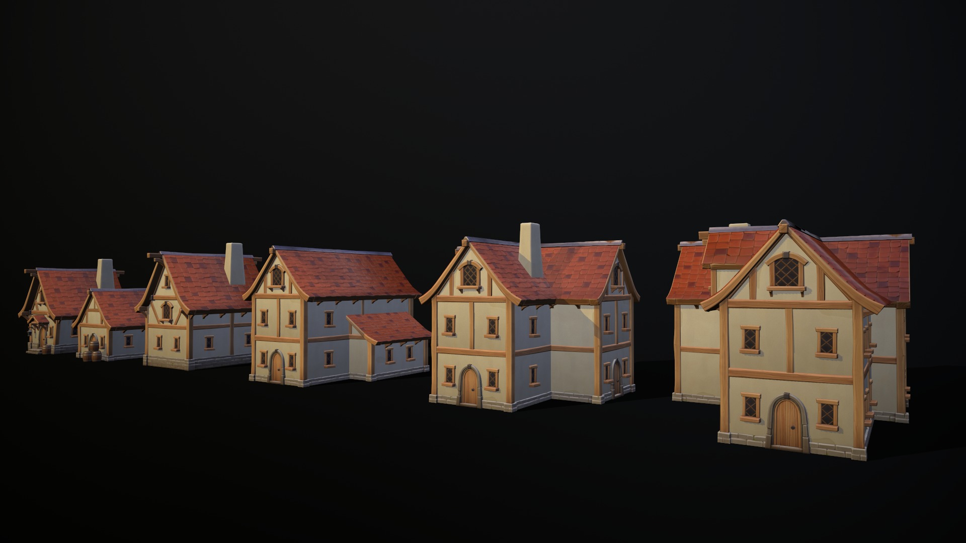 3D model Stylized medieval houses VR / AR / low-poly | CGTrader