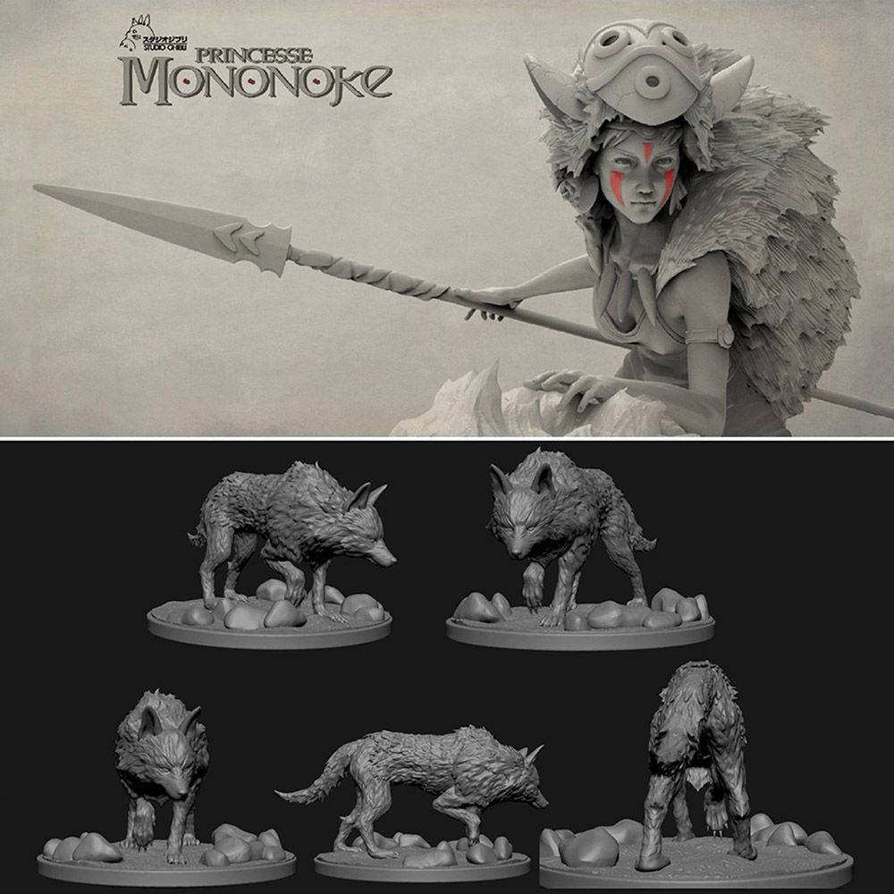 Princess Mononoke 3D model 3D printable | CGTrader