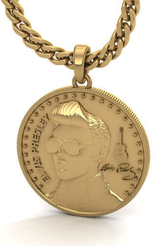 Elvis Presley Coin Pendant Signature 3DM STL Model Files 3D model 3D ...
