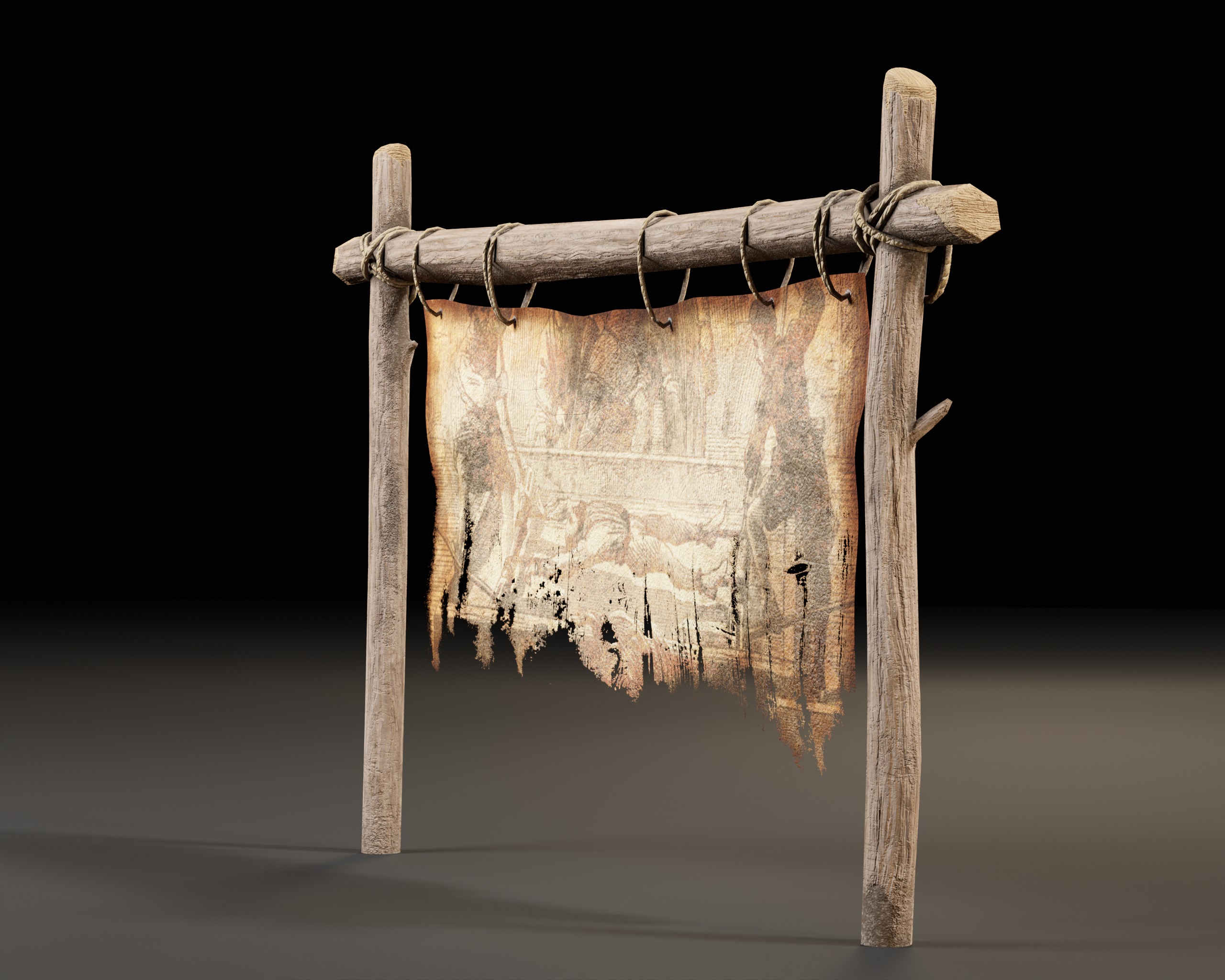 3D model Medieval Hanging Leather Map VR / AR / low-poly | CGTrader