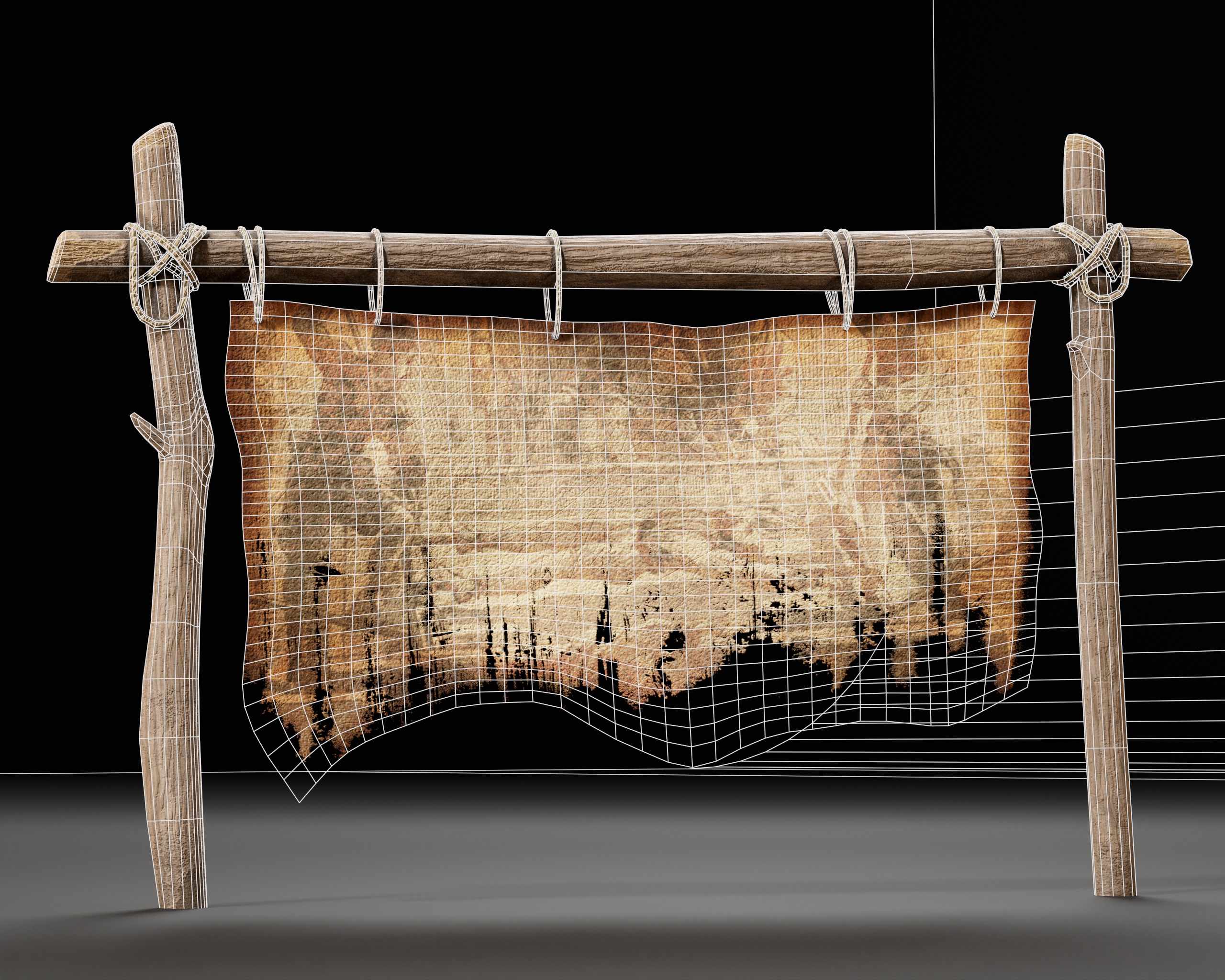 3D model Medieval Hanging Leather Map VR / AR / low-poly | CGTrader