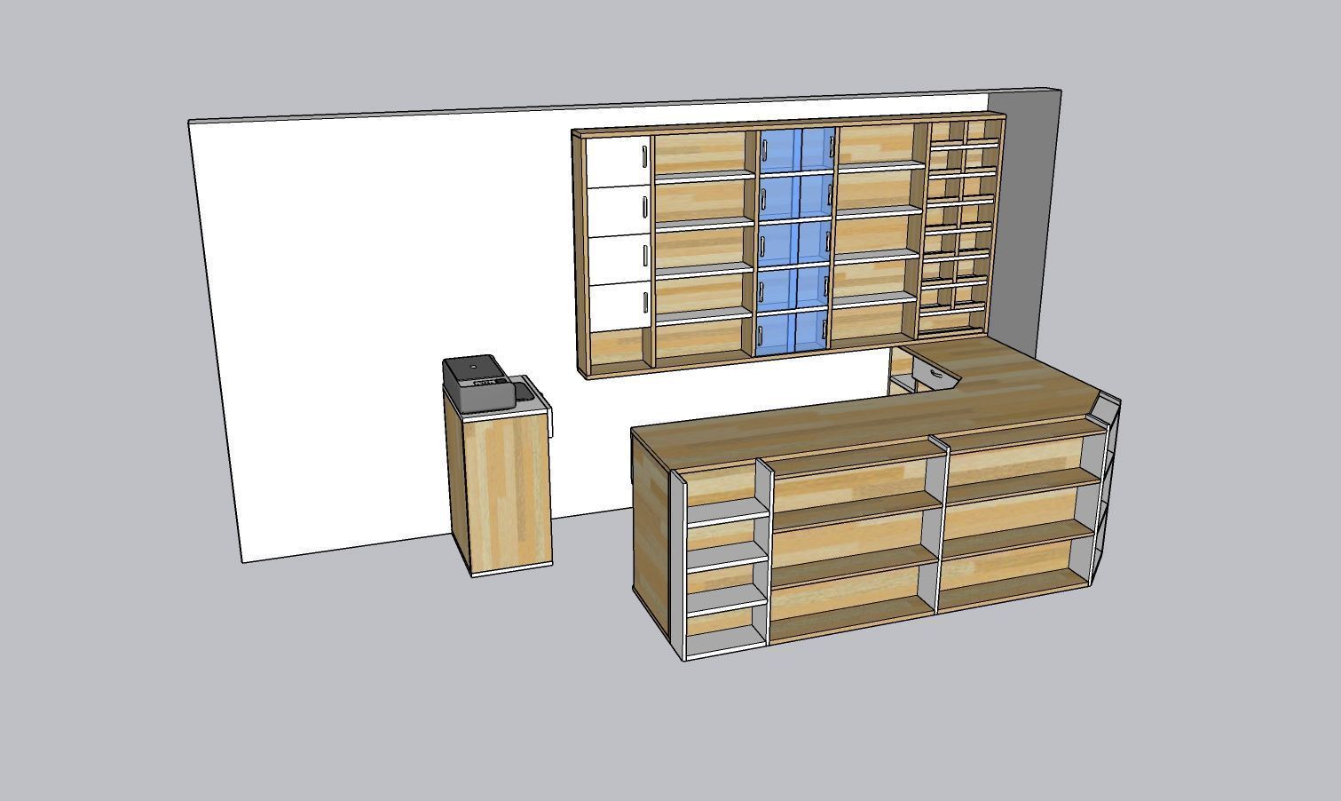 2D And 3D Realistic File Counter Table And Rack 3D model | CGTrader