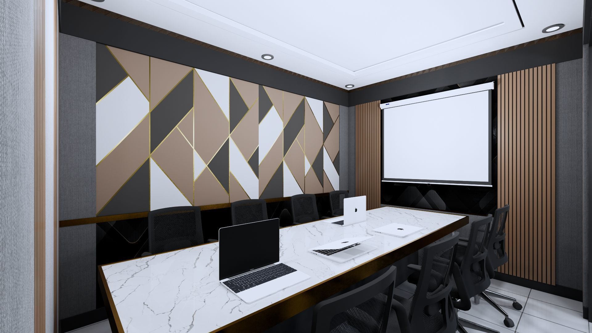 Modern Minimalist Office Design receptionist meeting room 3D model ...
