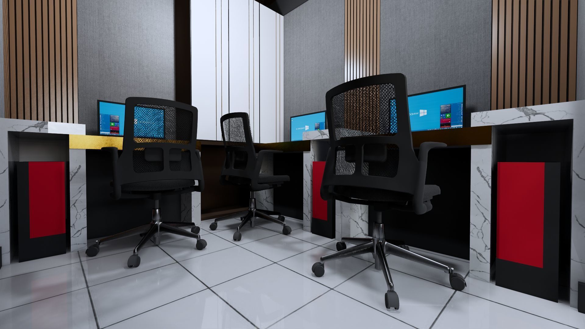 Modern Minimalist Office Design receptionist meeting room 3D model ...