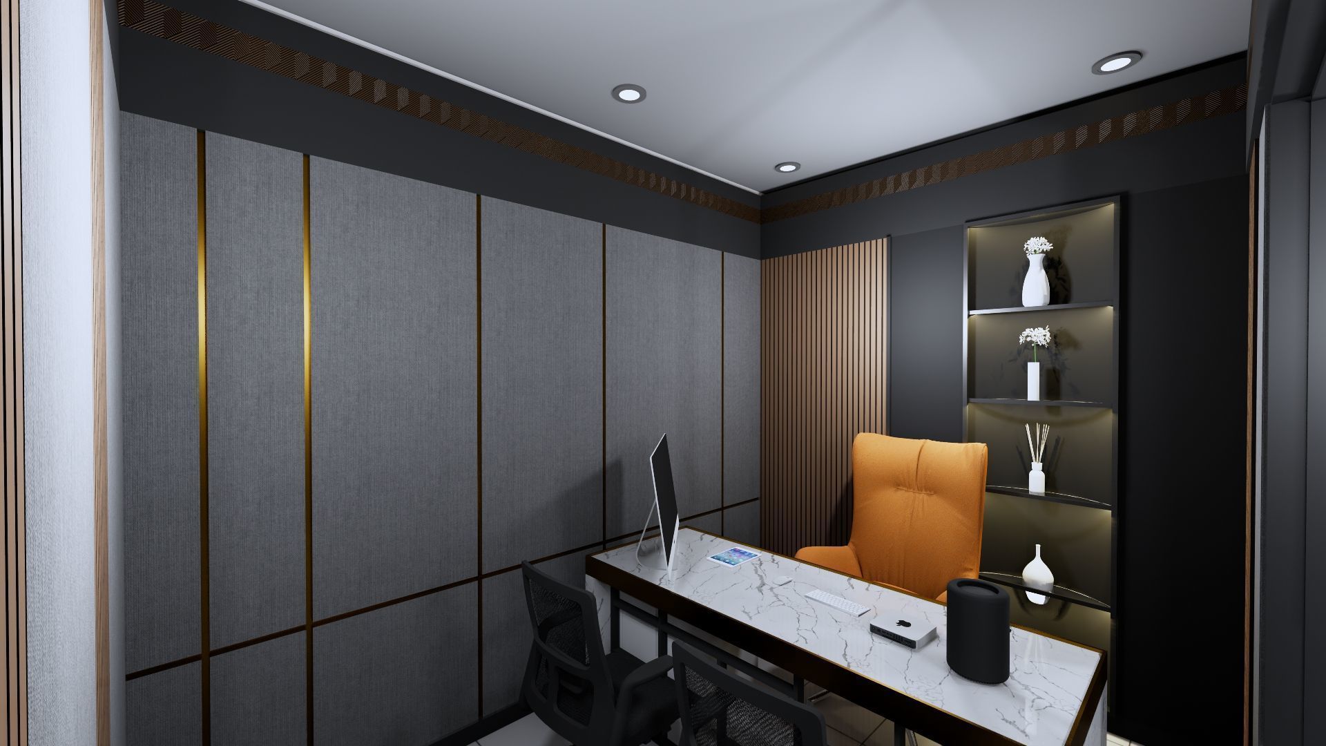 Modern Minimalist Office Design receptionist meeting room 3D model ...