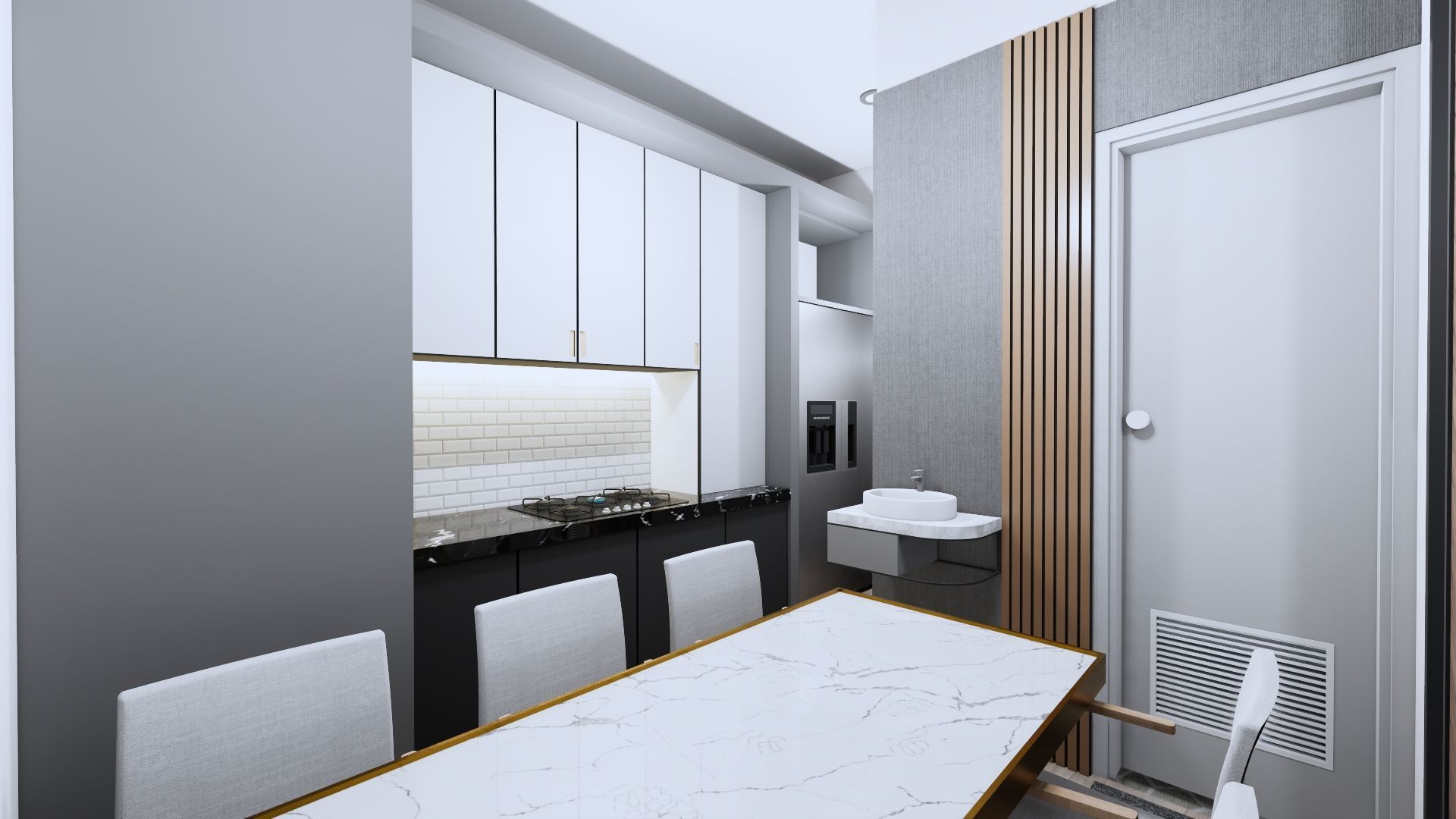 Modern Minimalist Office Design receptionist meeting room 3D model ...