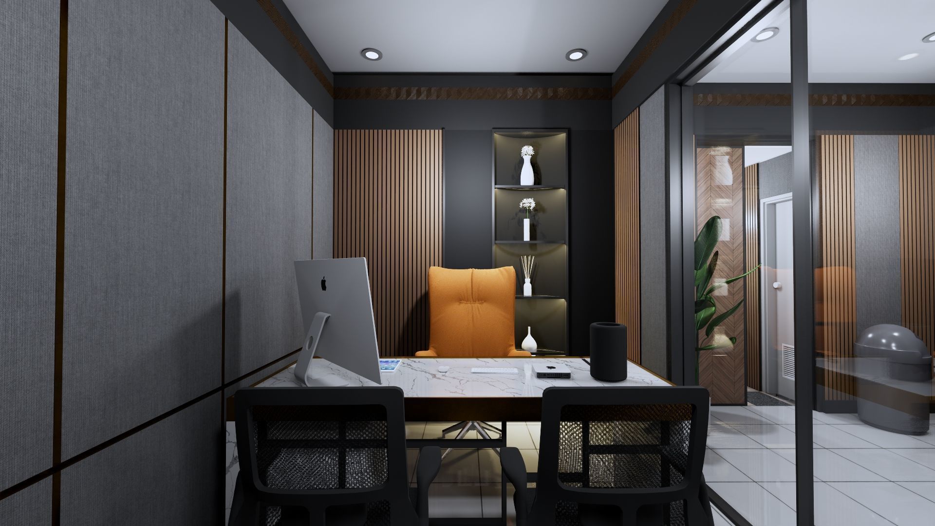 Modern Minimalist Office Design receptionist meeting room 3D model ...
