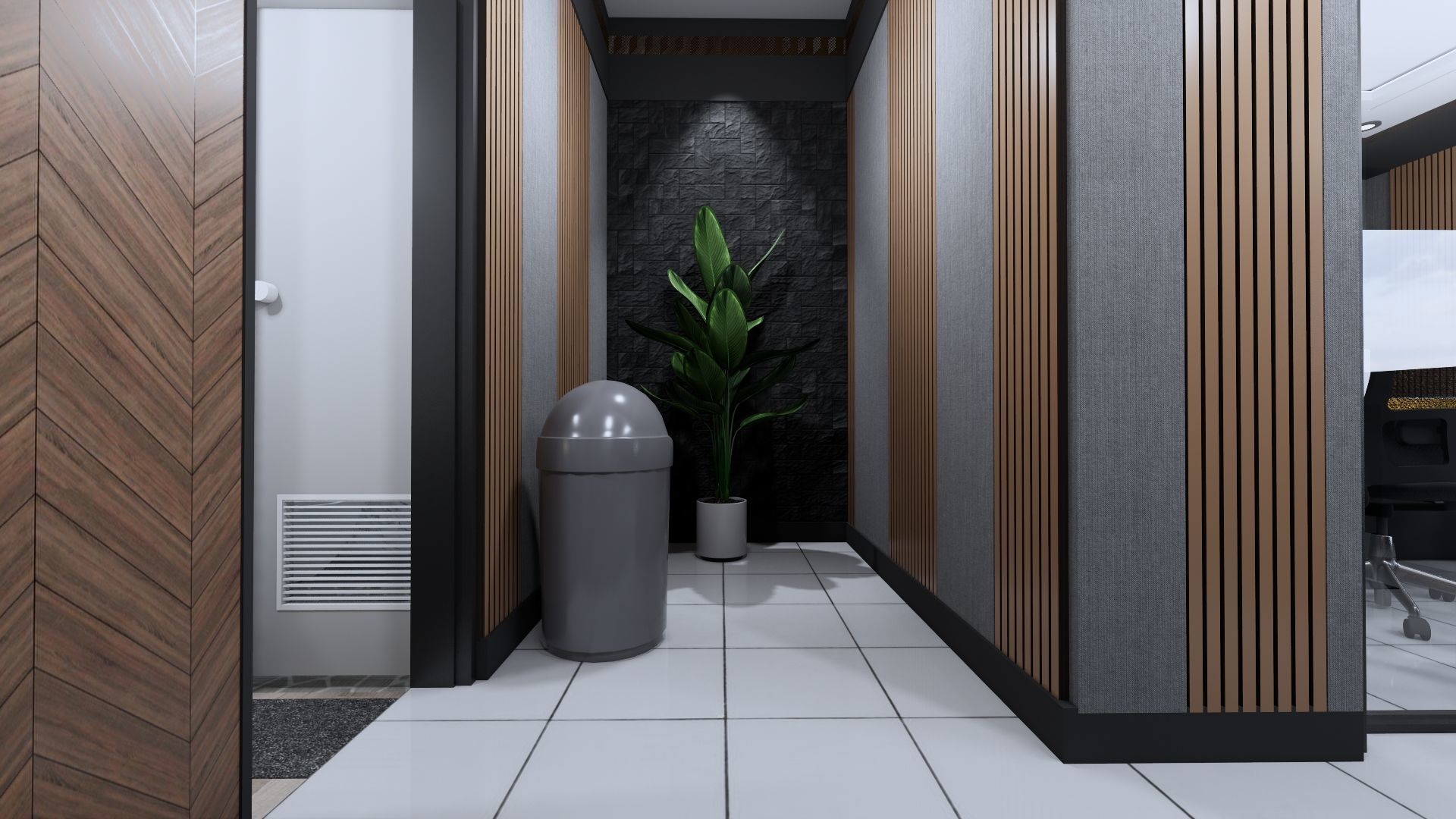 Modern Minimalist Office Design receptionist meeting room 3D model ...