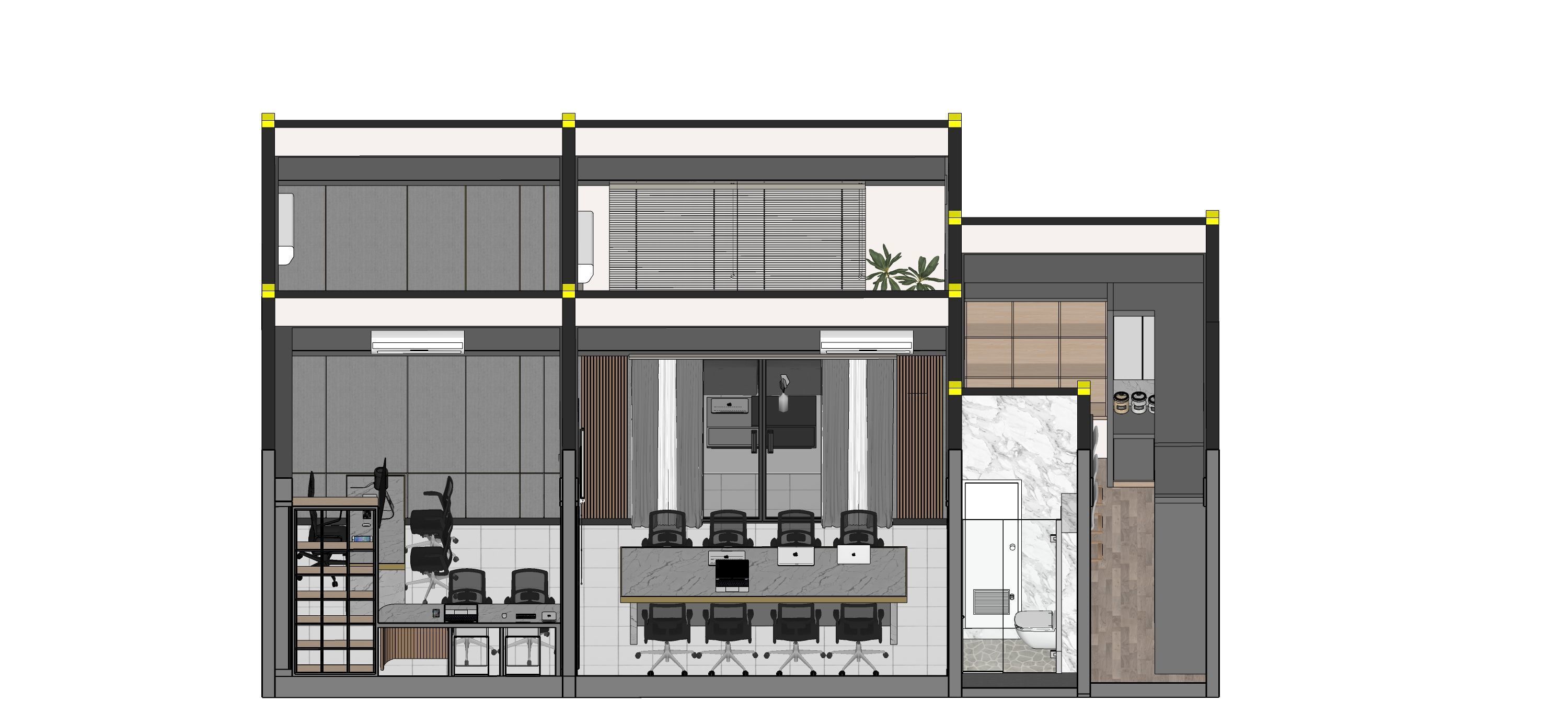 Modern Minimalist Office Design receptionist meeting room 3D model ...