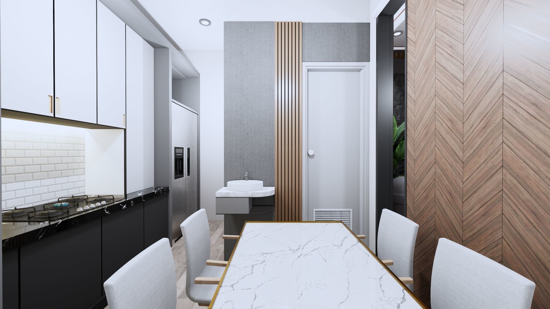 Modern Minimalist Office Design receptionist meeting room 3D model ...