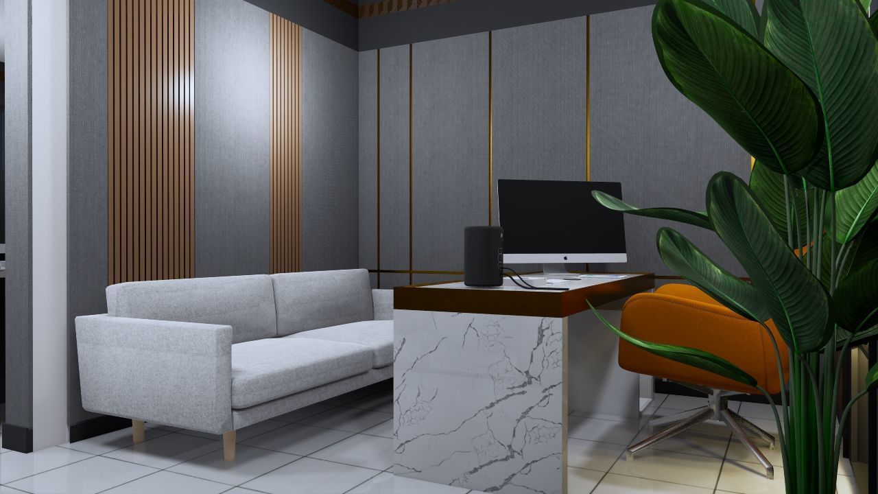 Modern Minimalist Office Design receptionist meeting room 3D model ...
