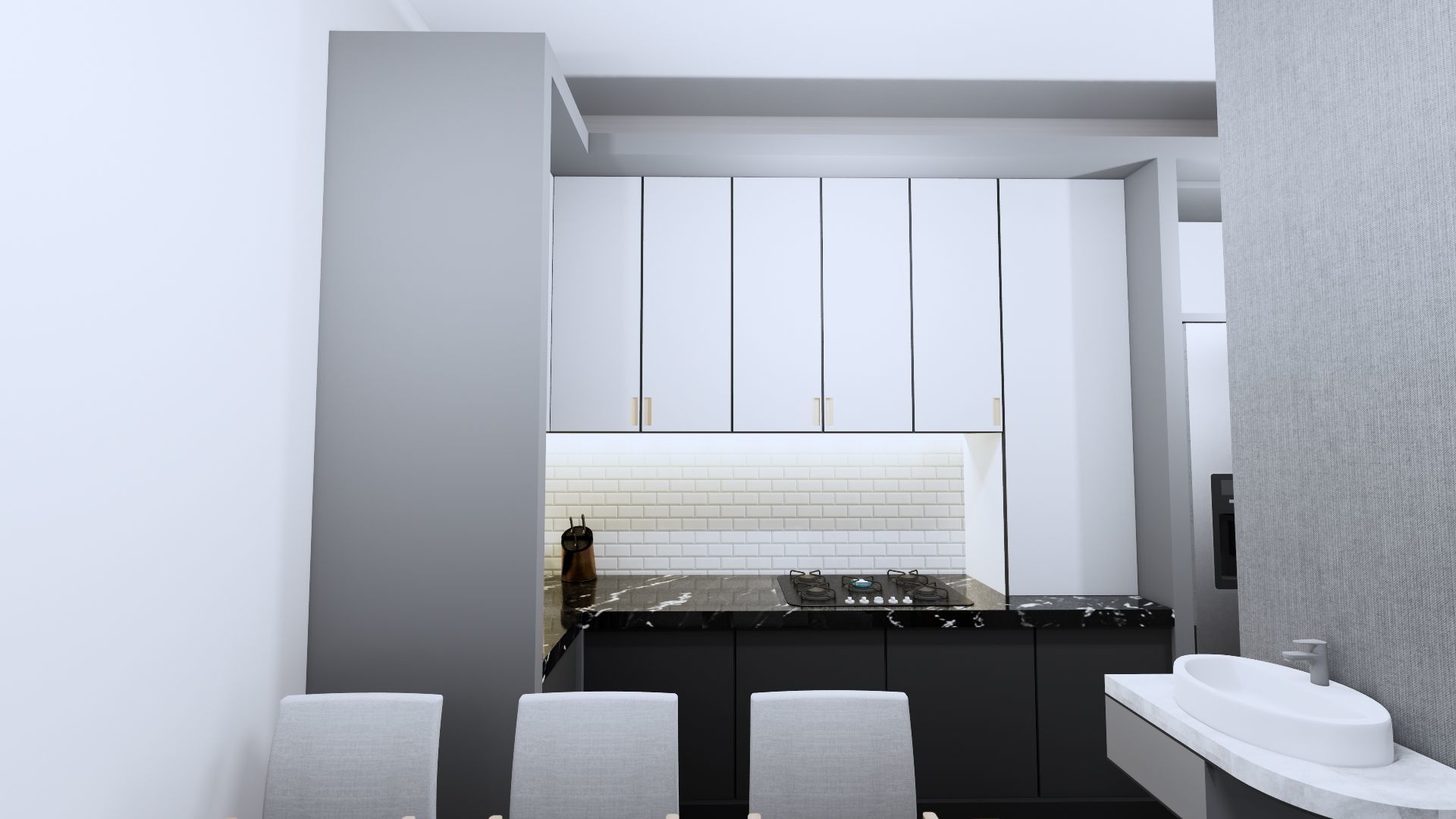 Modern Minimalist Office Design receptionist meeting room 3D model ...