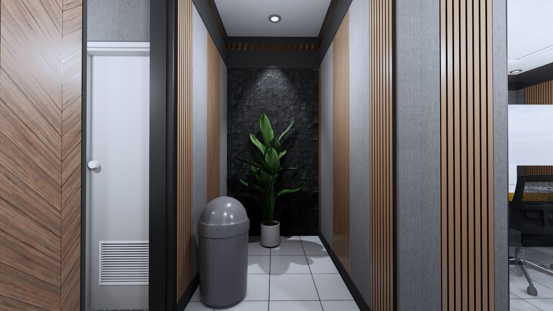 Modern Minimalist Office Design receptionist meeting room 3D model ...