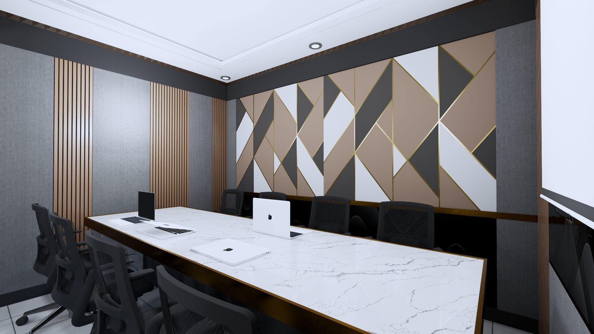 Modern Minimalist Office Design receptionist meeting room 3D model ...
