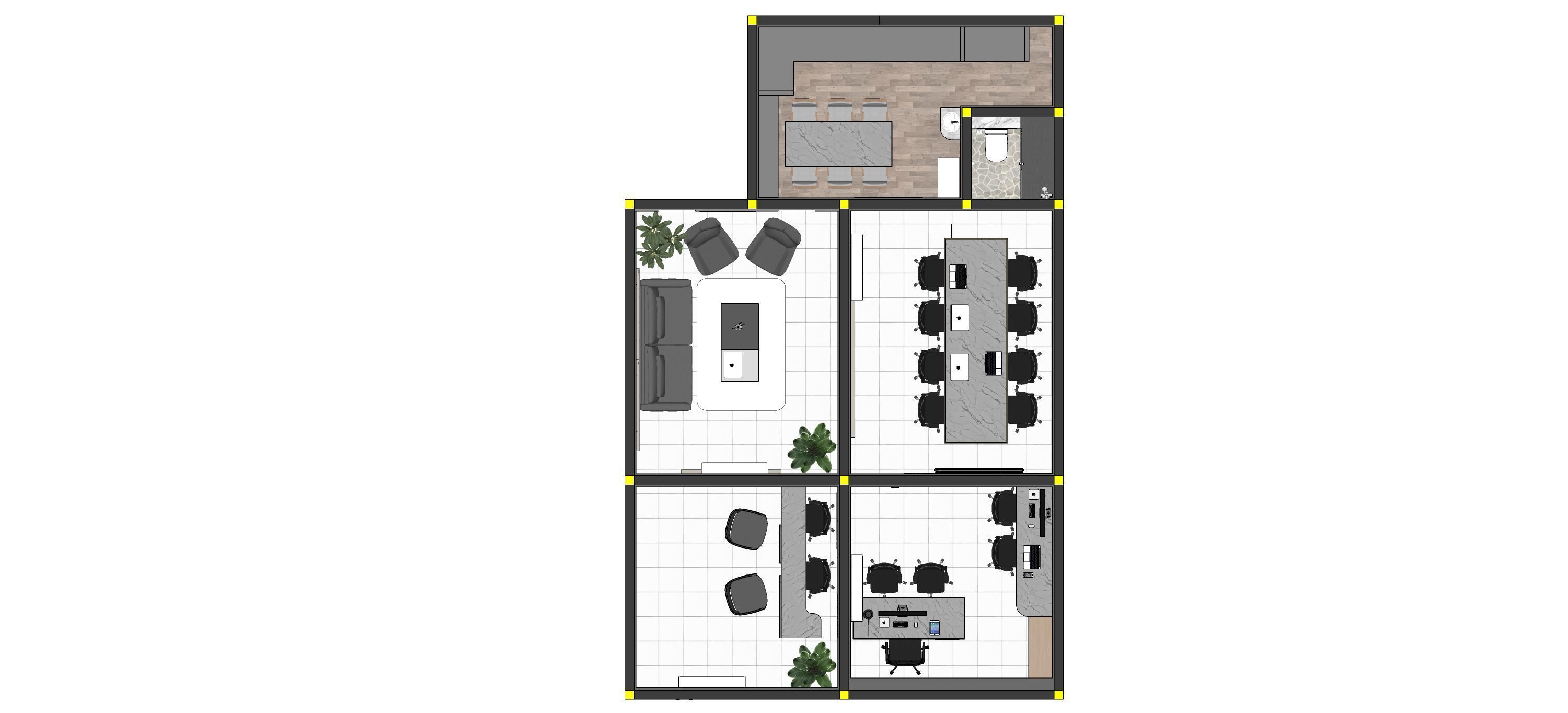 Modern Minimalist Office Design receptionist meeting room 3D model ...