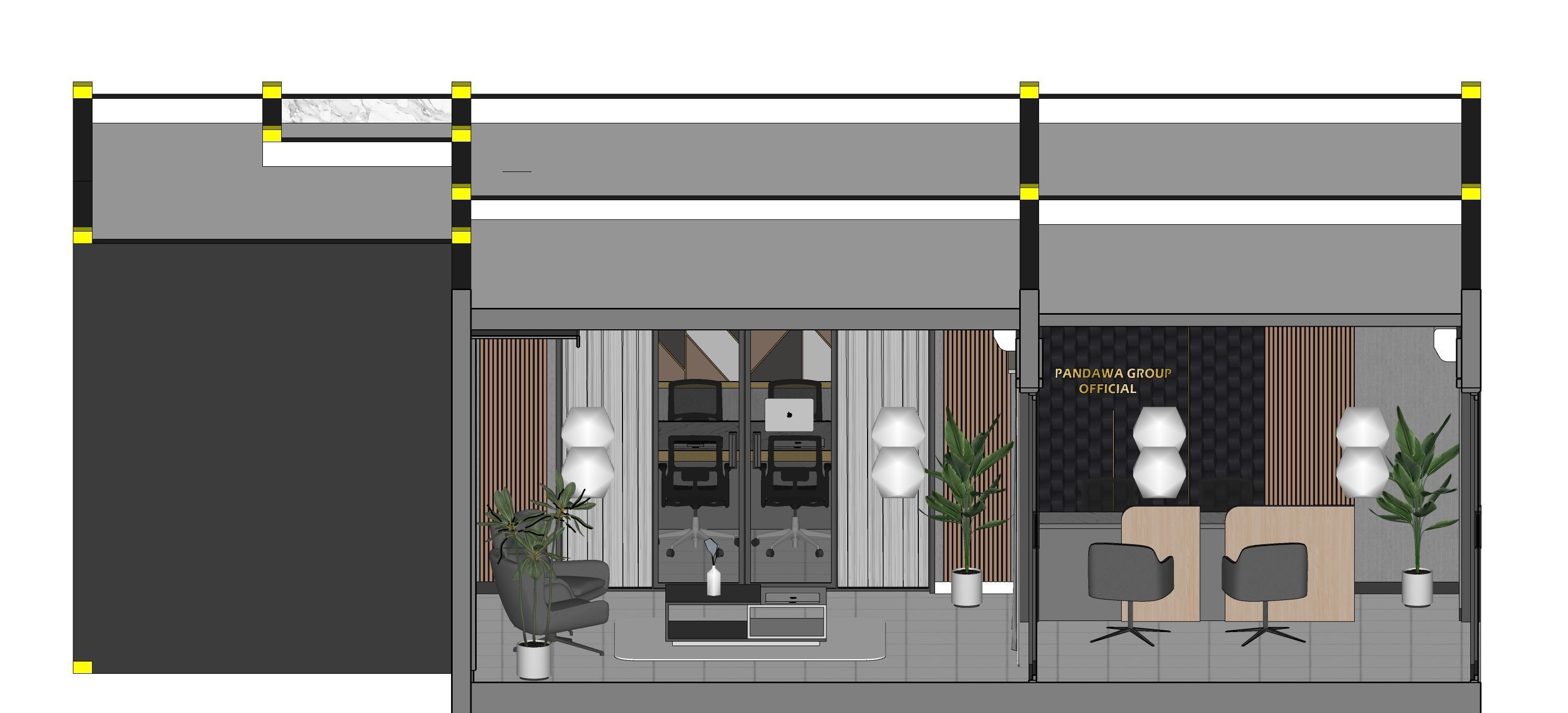 Modern Minimalist Office Design receptionist meeting room 3D model ...