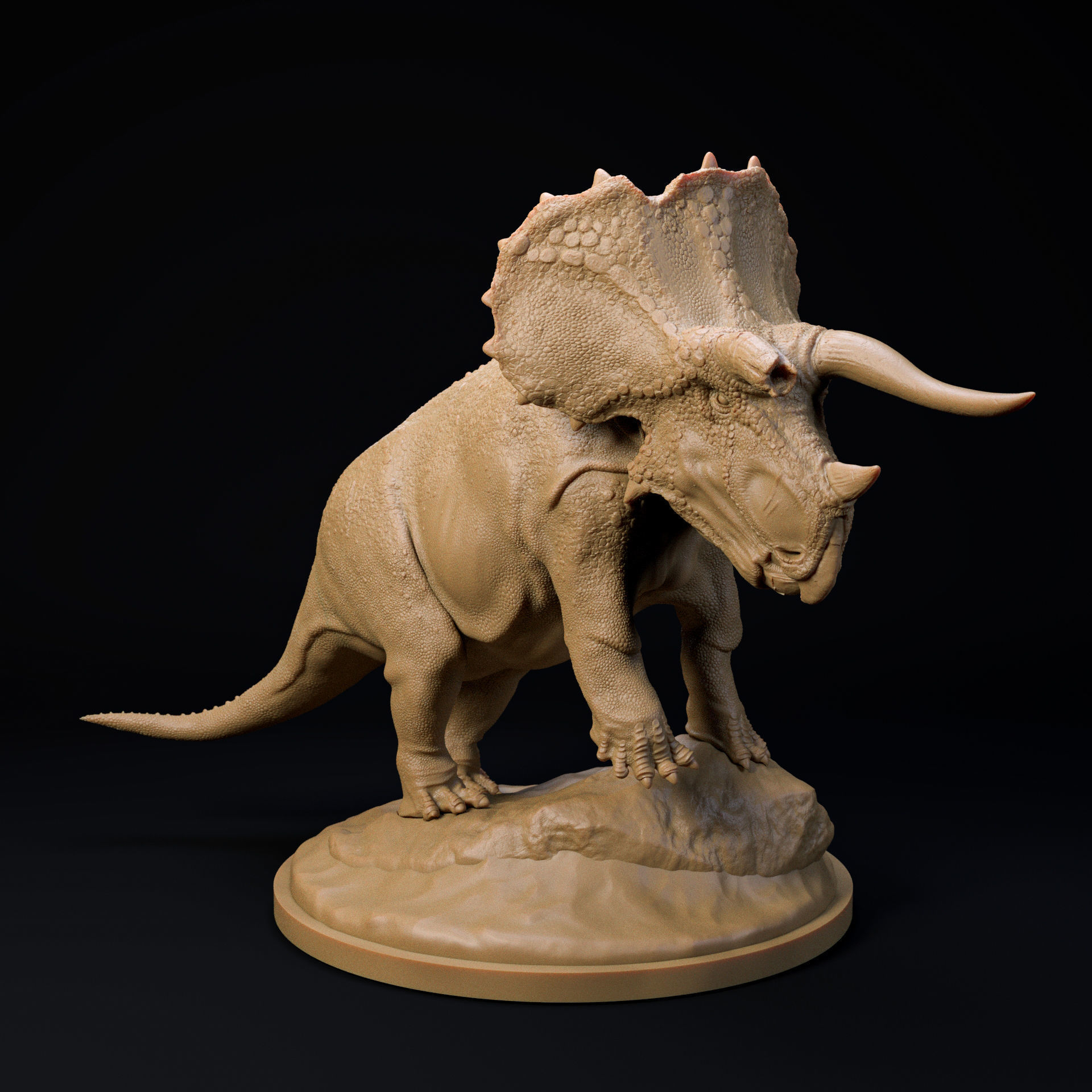 Triceratops old bull 32mm scale - pre-supported dinosaur 3D model 3D ...