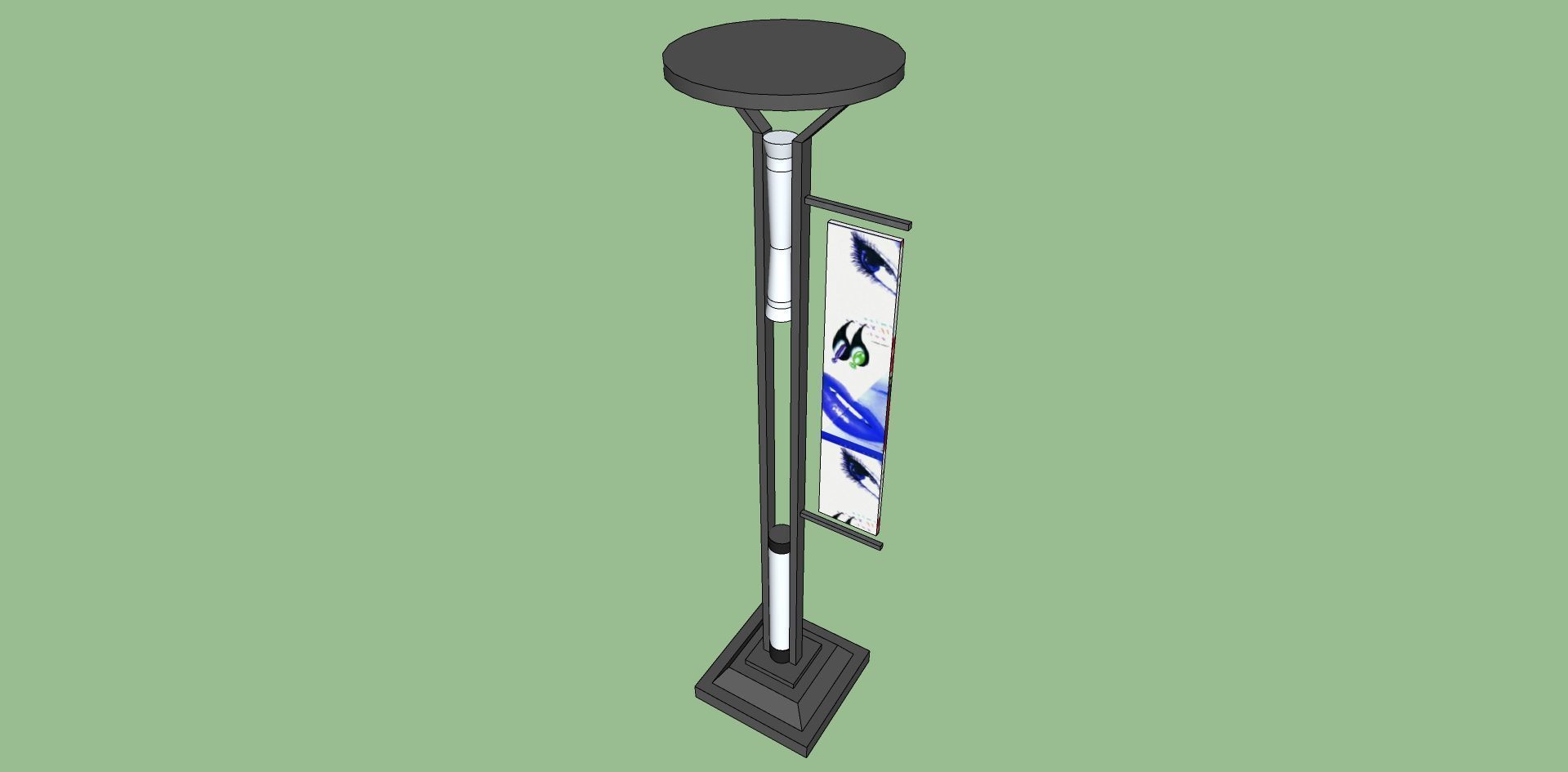 Modern light pole banner sketchup 3D model | CGTrader