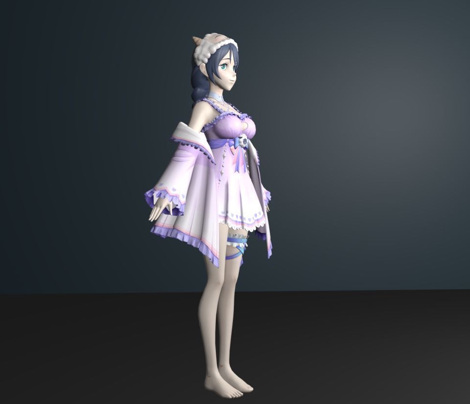 riko amani 3D model animated rigged | CGTrader