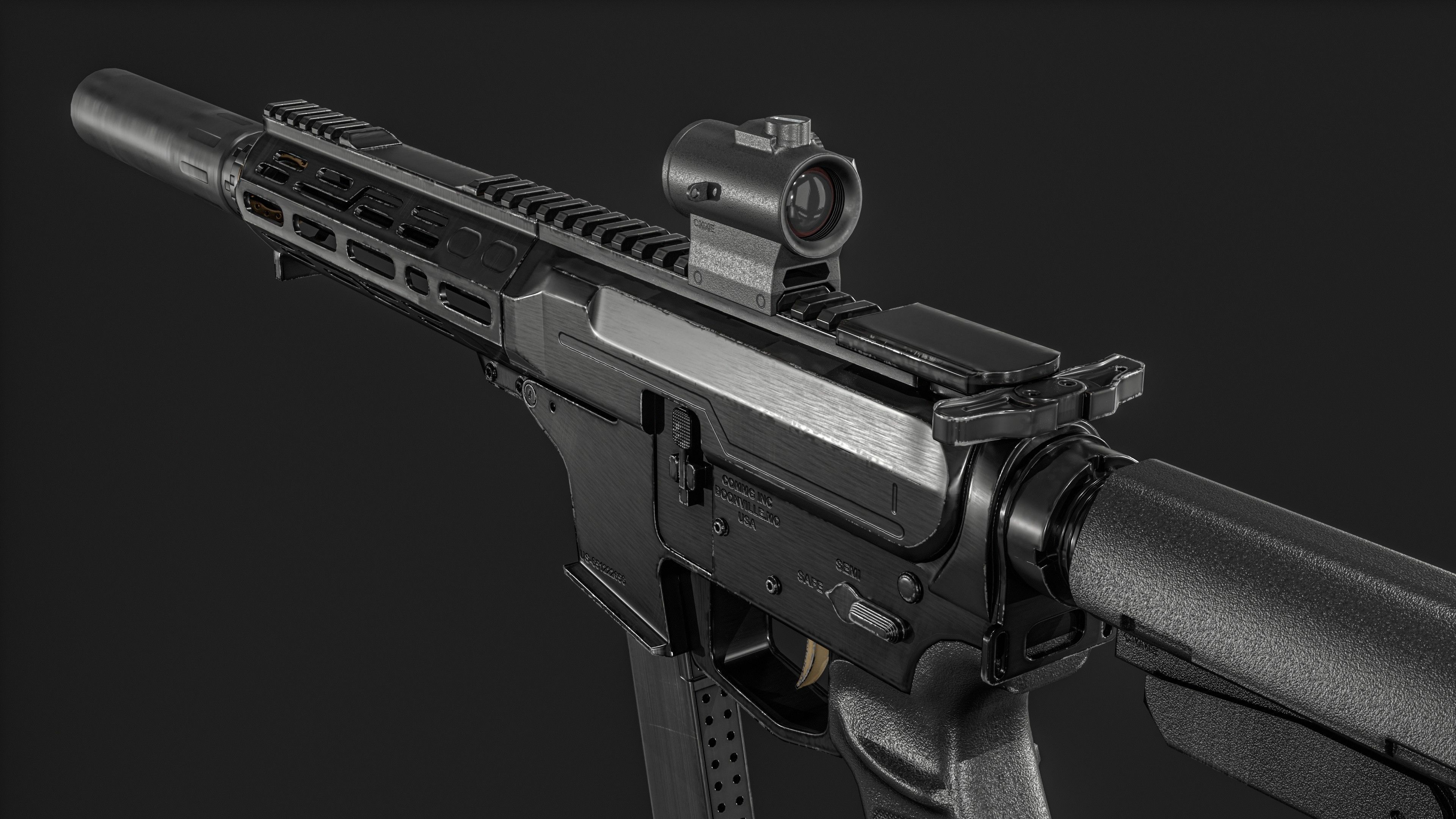 3D model CMMG MKGs Banshee 9mm AR Pistol VR / AR / low-poly | CGTrader