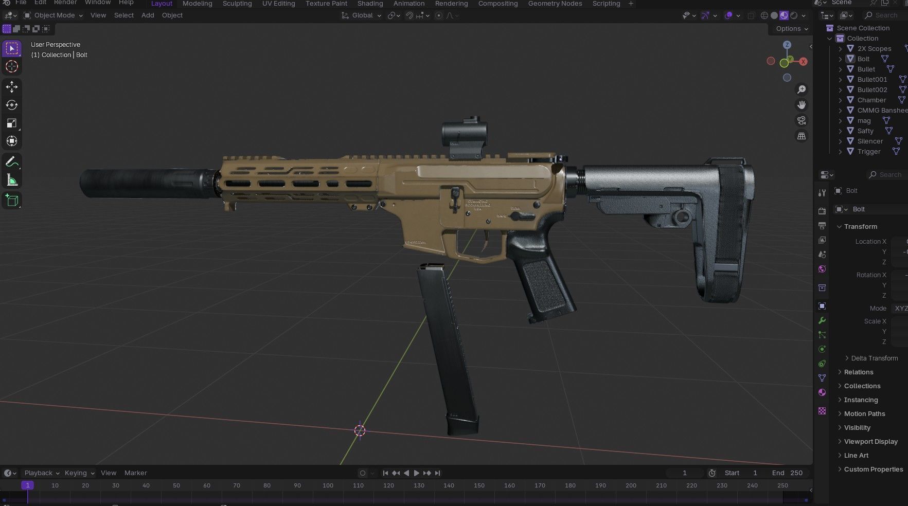 3D model CMMG MKGs Banshee 9mm AR Pistol VR / AR / low-poly | CGTrader