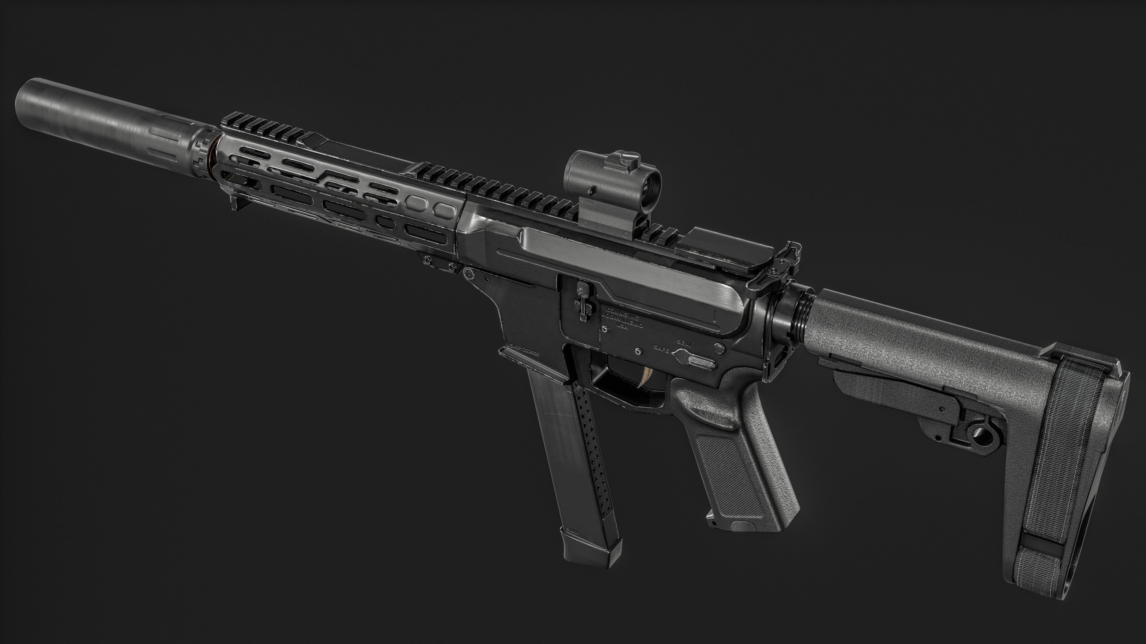 3D model CMMG MKGs Banshee 9mm AR Pistol VR / AR / low-poly | CGTrader