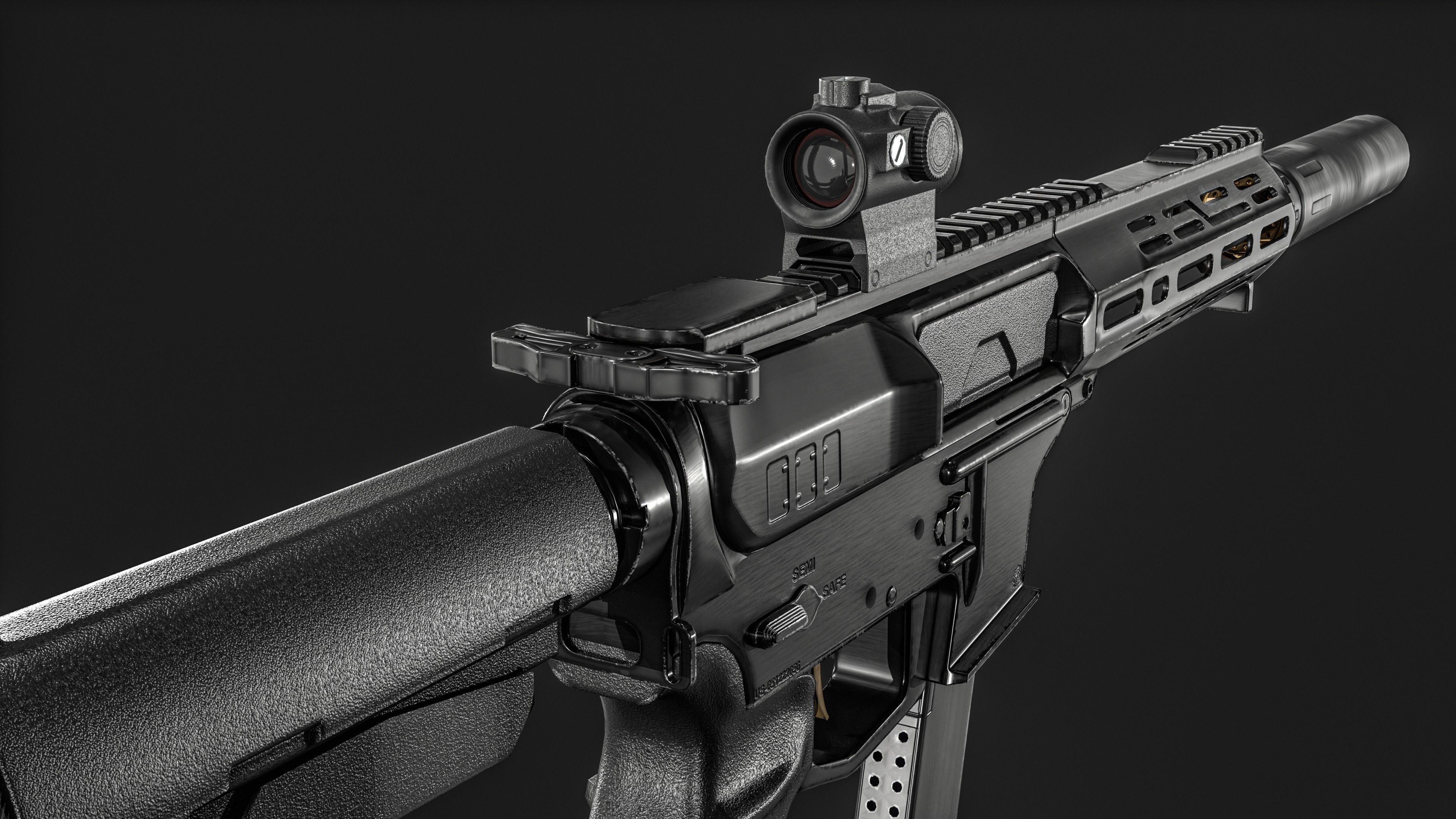 3D model CMMG MKGs Banshee 9mm AR Pistol VR / AR / low-poly | CGTrader