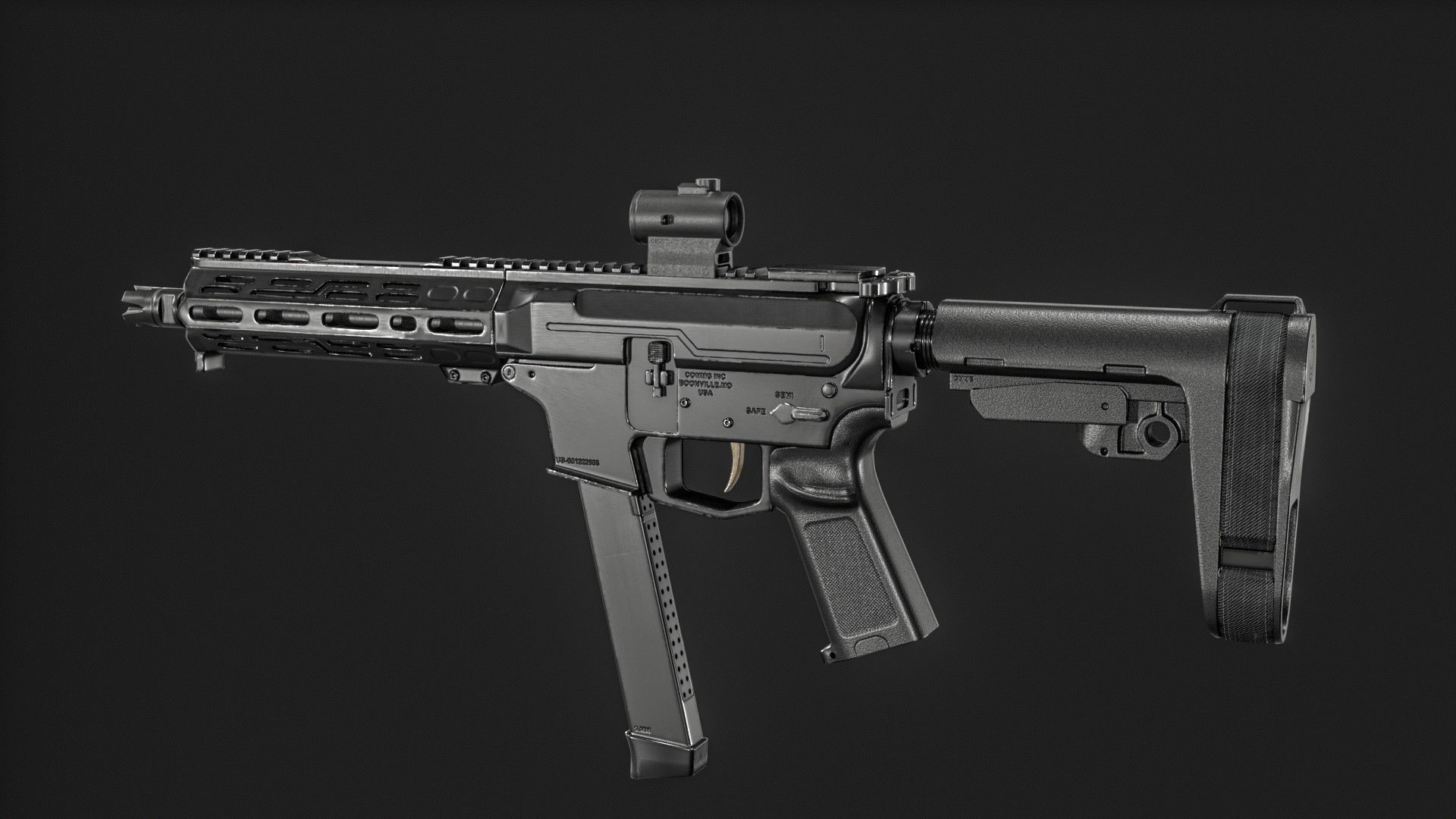 3D model CMMG MKGs Banshee 9mm AR Pistol VR / AR / low-poly | CGTrader