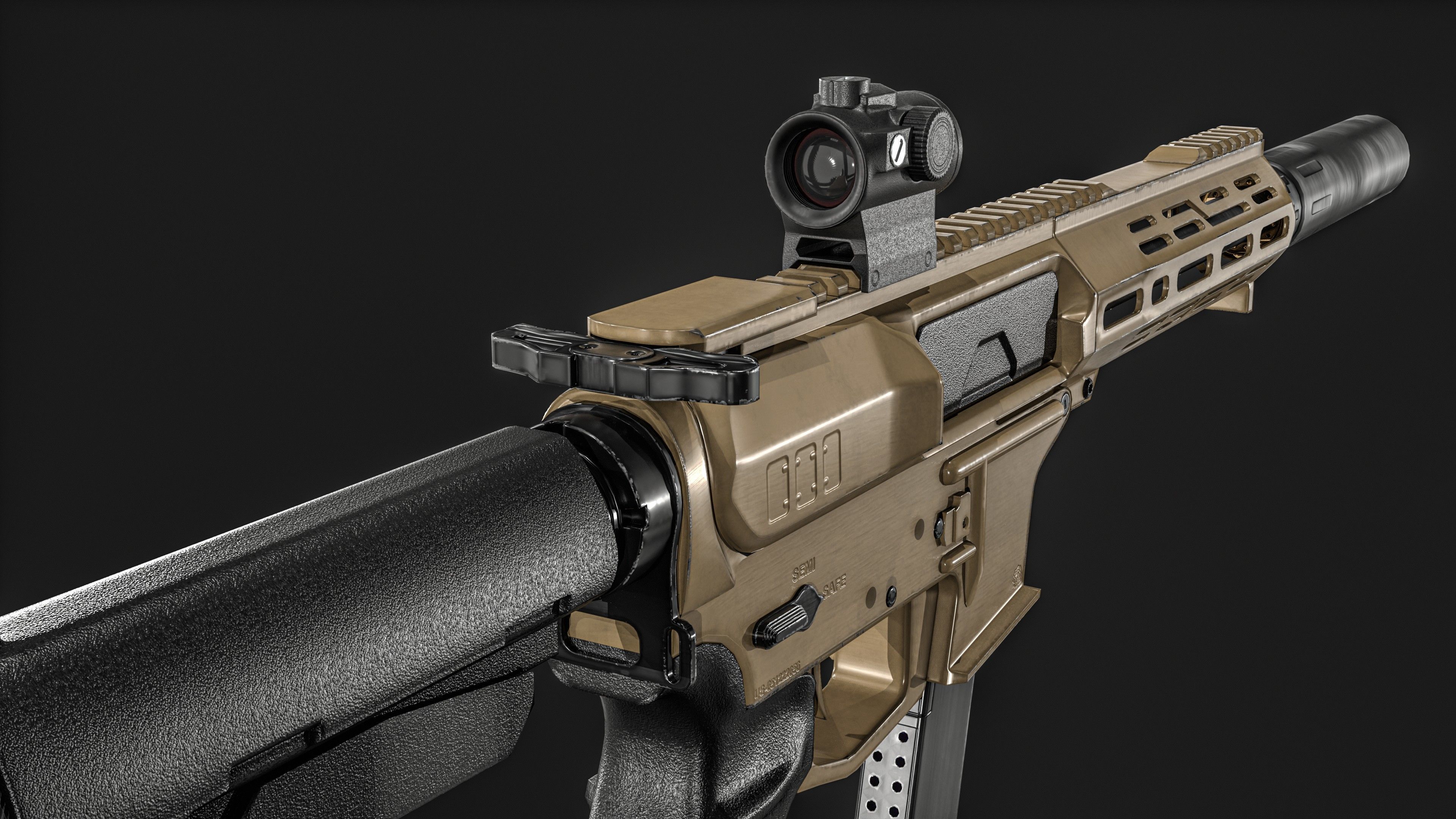 3D model CMMG MKGs Banshee 9mm AR Pistol VR / AR / low-poly | CGTrader