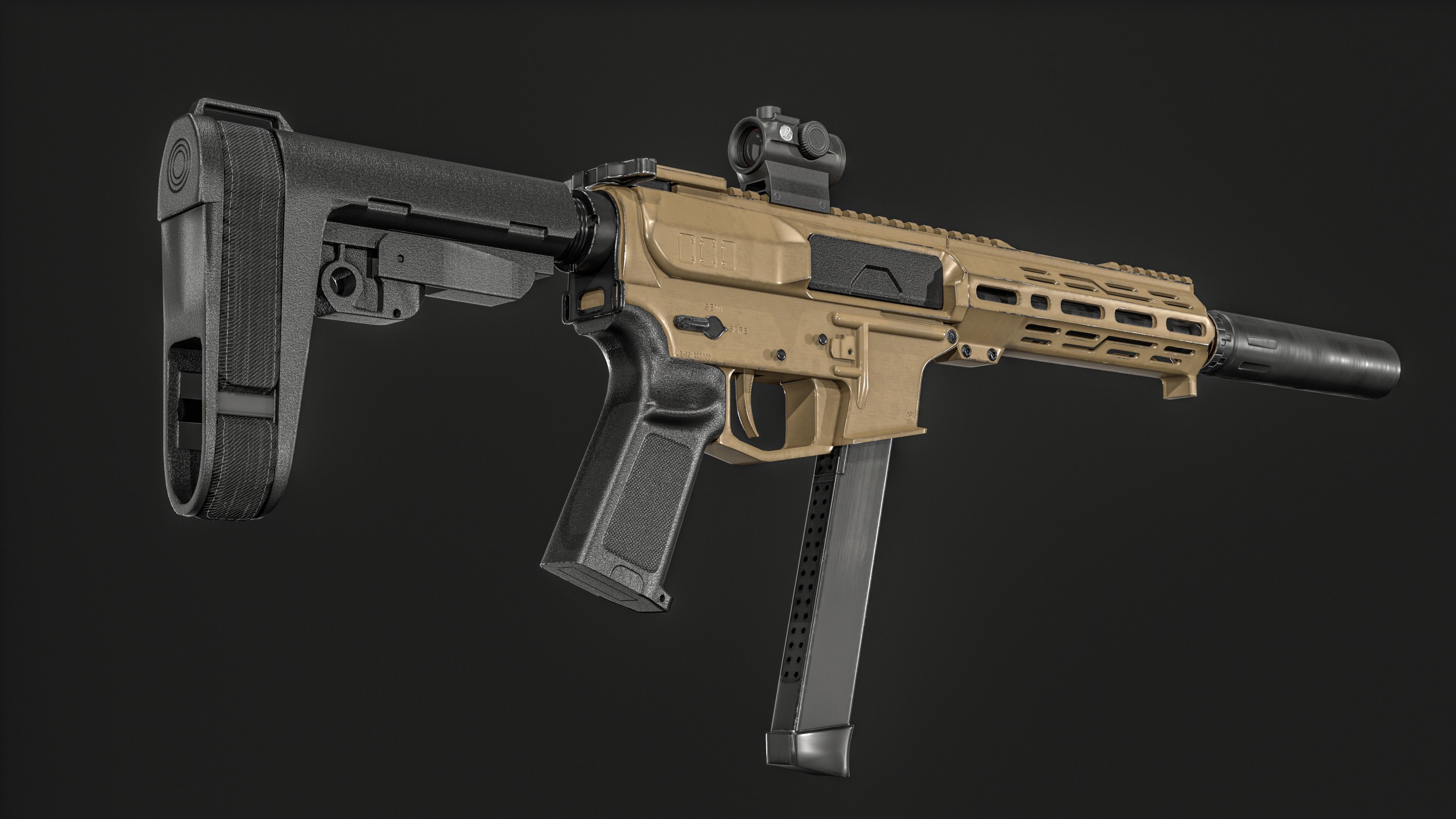3D model CMMG MKGs Banshee 9mm AR Pistol VR / AR / low-poly | CGTrader