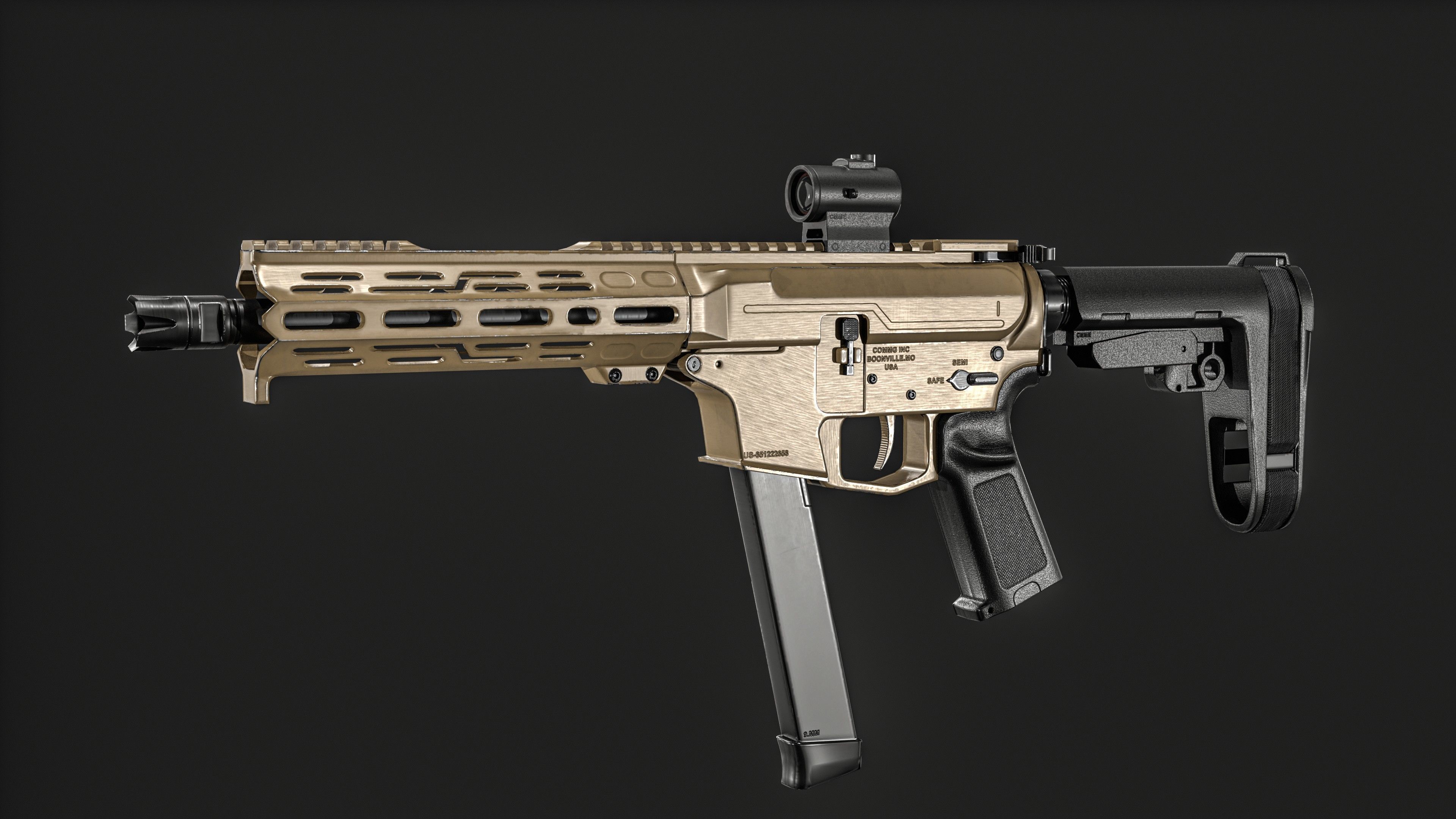 3D model CMMG MKGs Banshee 9mm AR Pistol VR / AR / low-poly | CGTrader