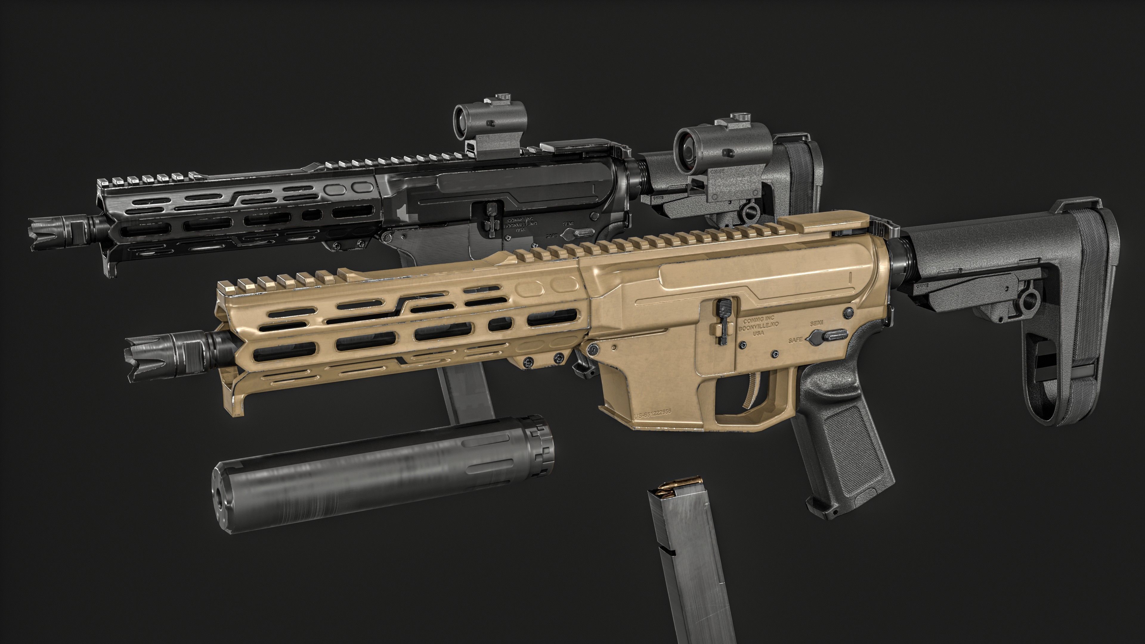 3D model CMMG MKGs Banshee 9mm AR Pistol VR / AR / low-poly | CGTrader