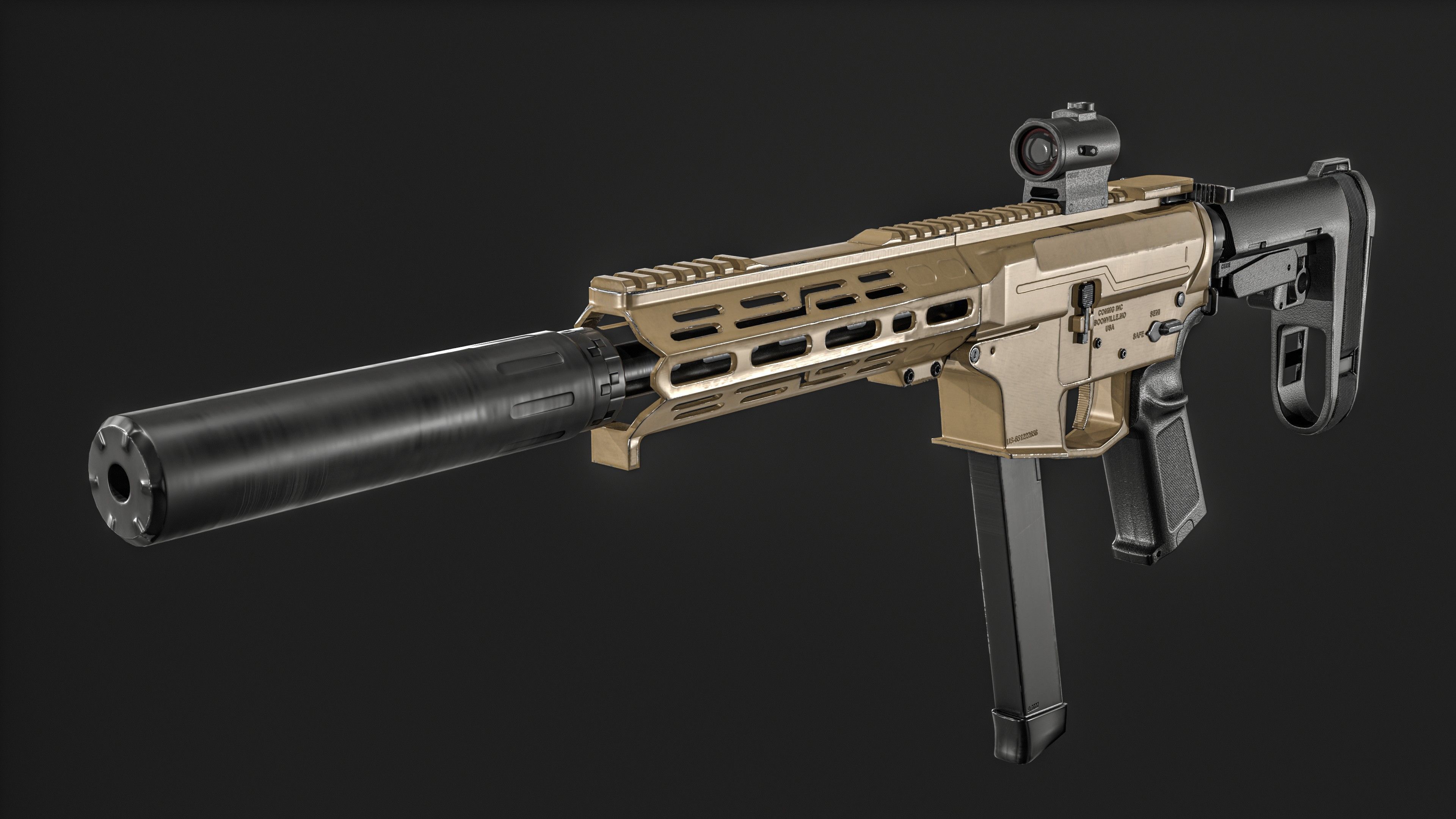 3D model CMMG MKGs Banshee 9mm AR Pistol VR / AR / low-poly | CGTrader