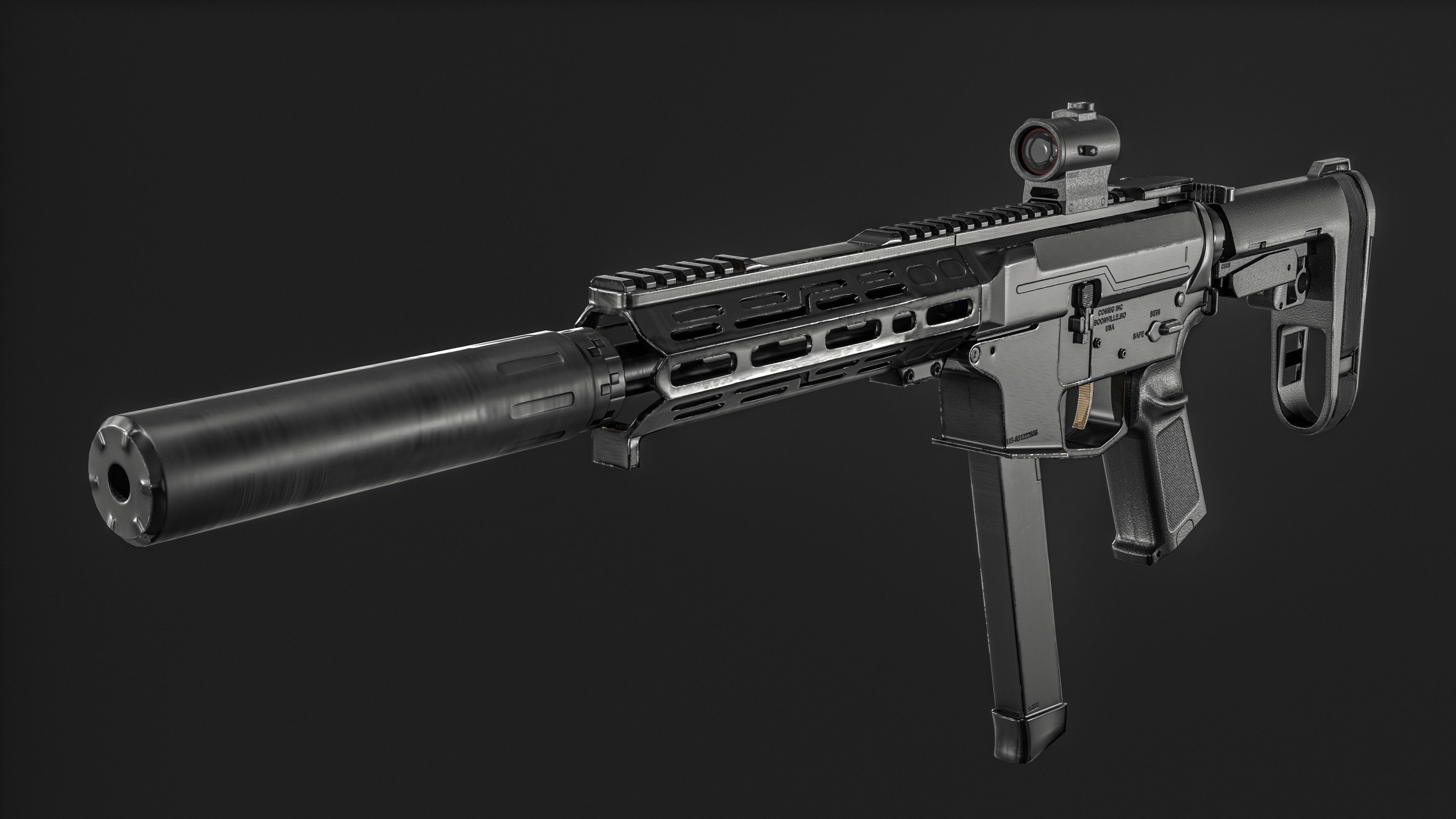 3D model CMMG MKGs Banshee 9mm AR Pistol VR / AR / low-poly | CGTrader